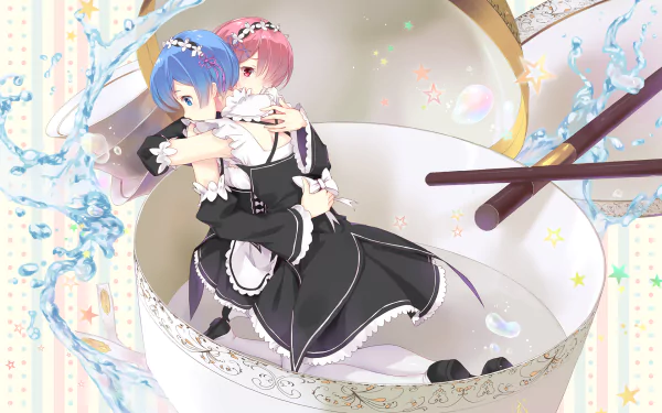 Rem (Re:ZERO) HD Wallpaper: Lunar Battle by よじろう