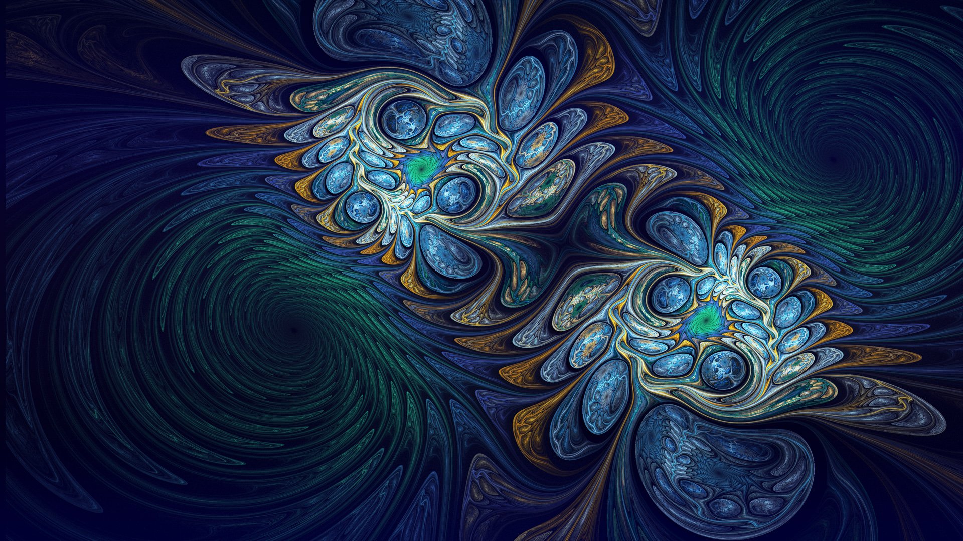 Azure Fractal Bloom — Abstract Blue HD Wallpaper | 1920x1080 ...
