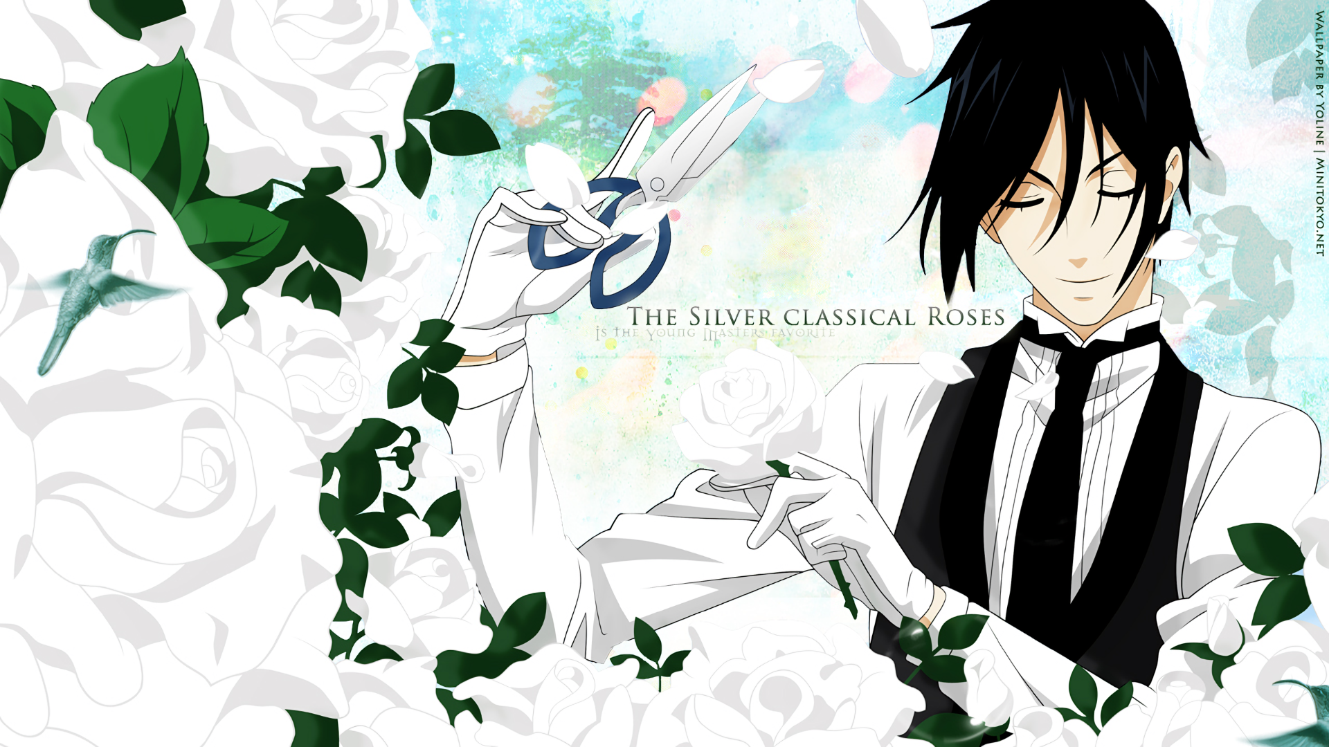 Black Butler HD: The Silver Classical Roses Wallpaper