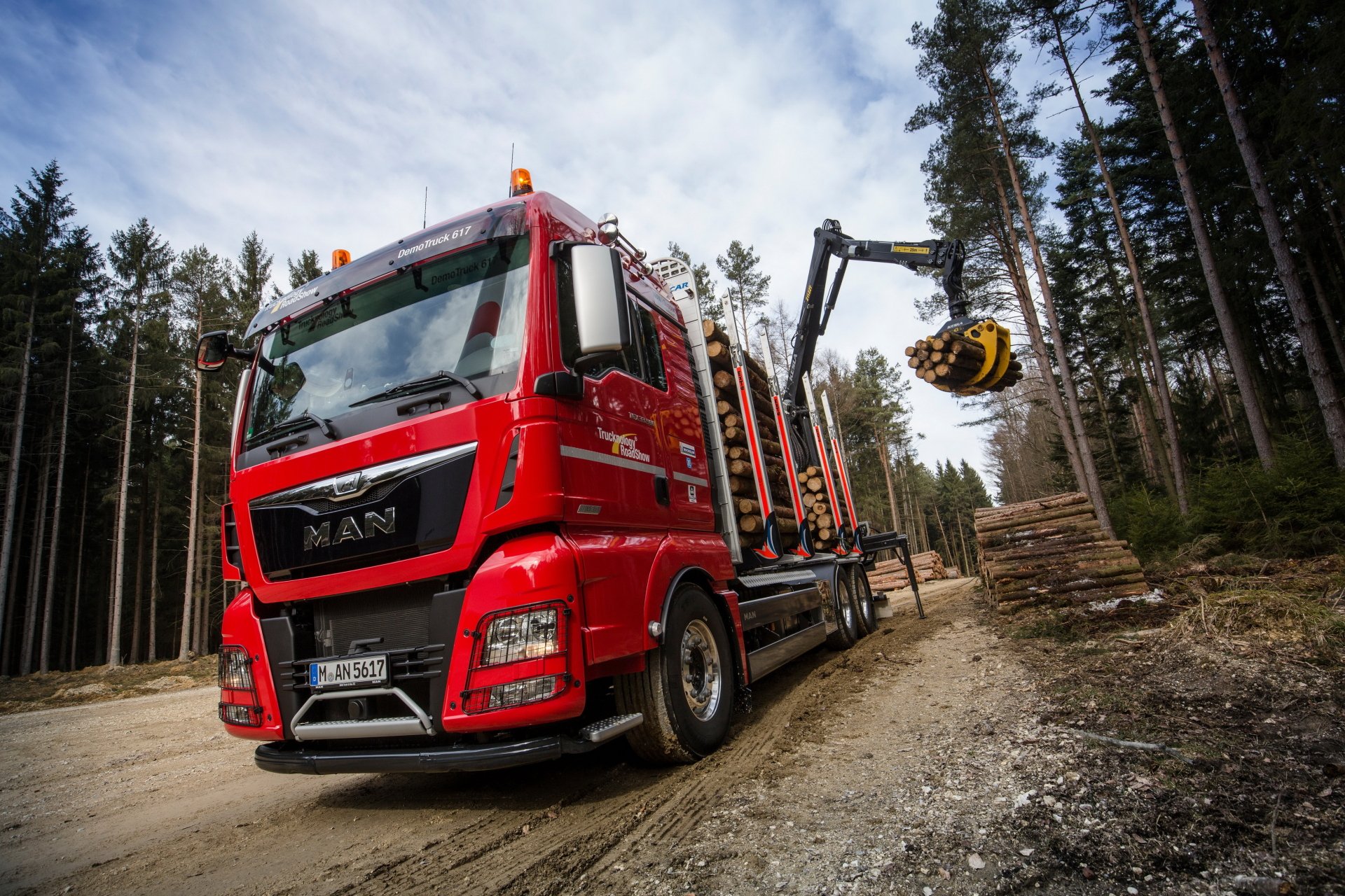 4K Ultra HD Logging Truck with Operator in Forest