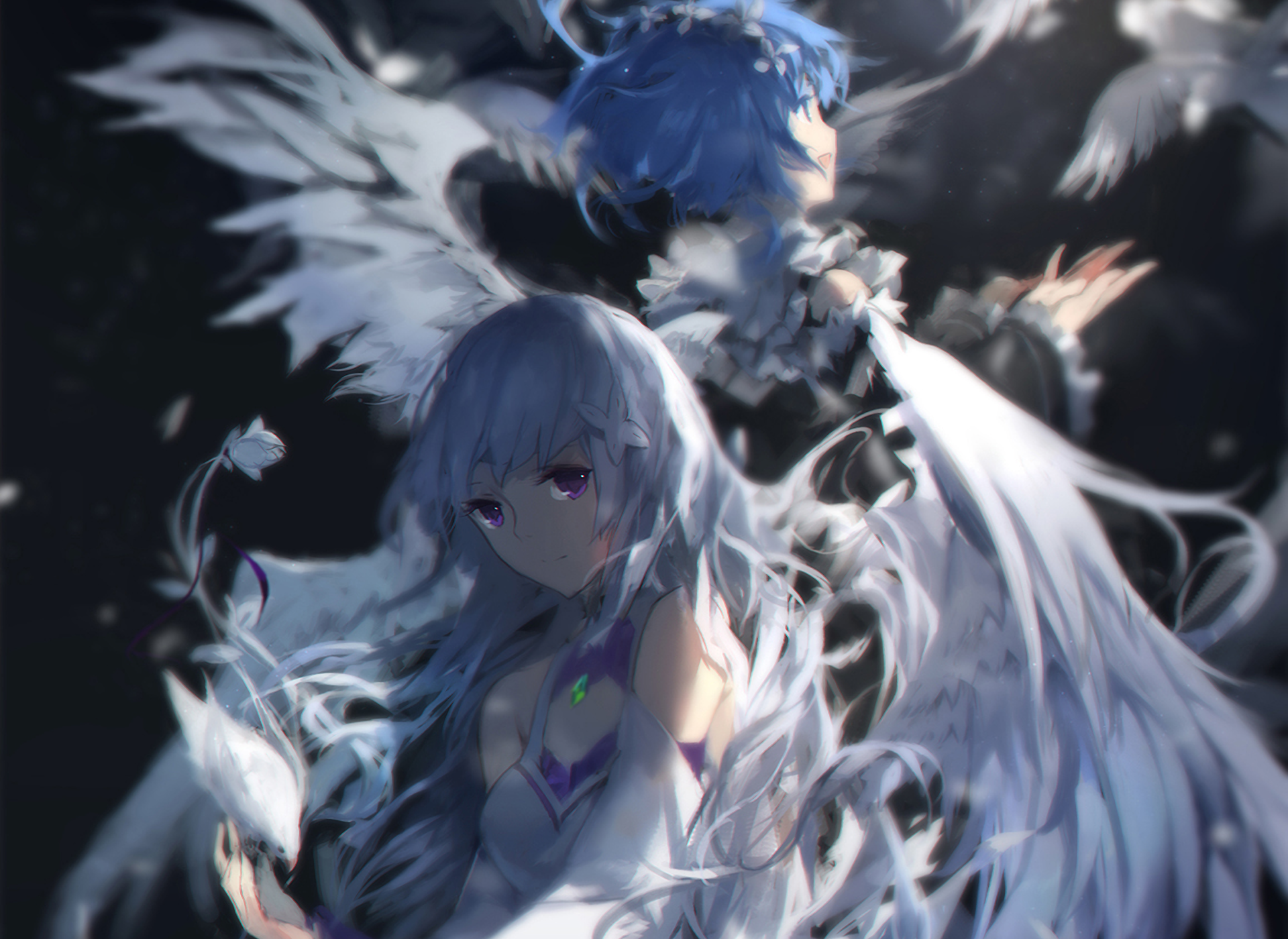 Re:ZERO Rem & Emilia HD Wallpaper by swd3e2