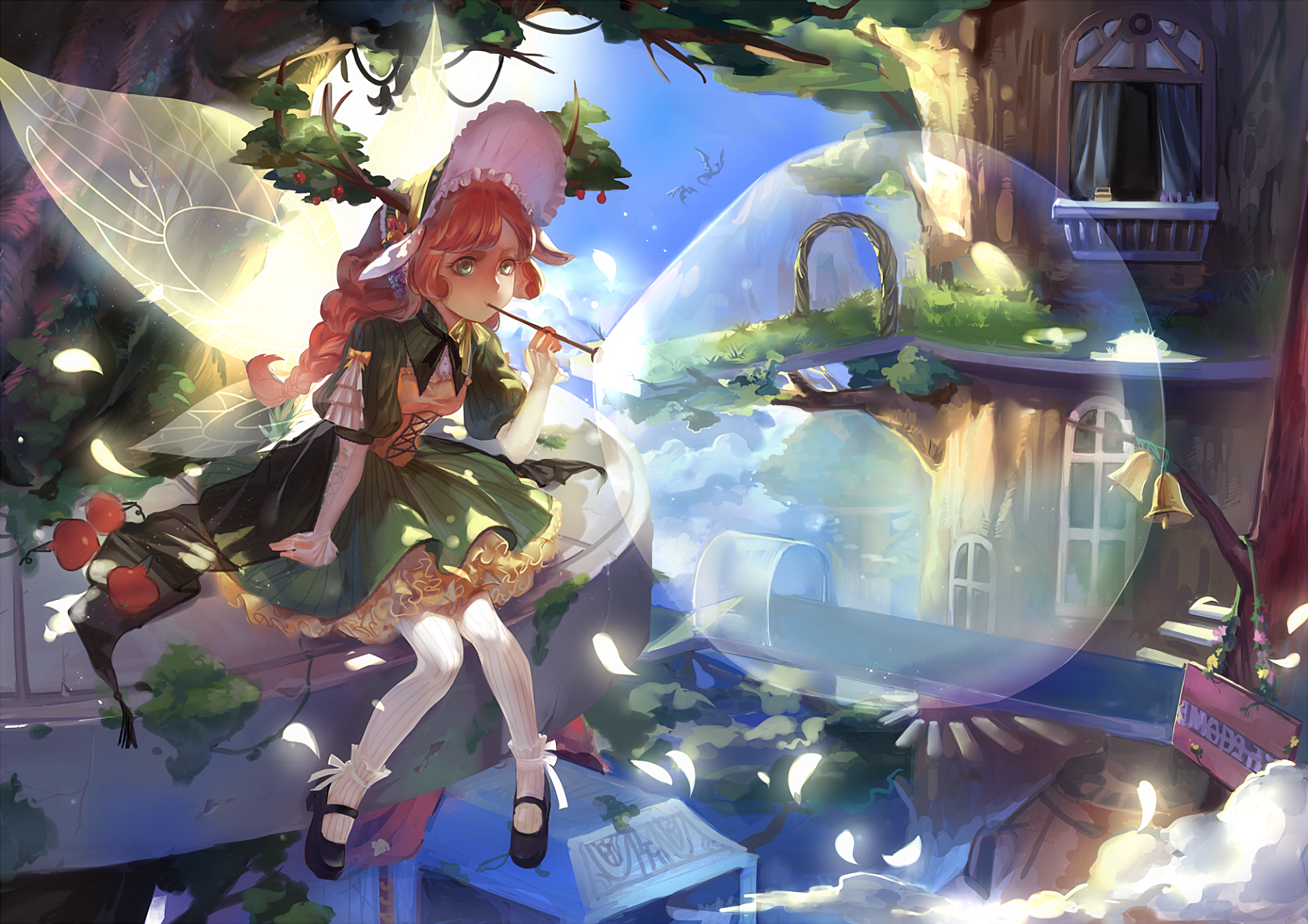 Enchanting Anime HD Wallpaper: Whimsical Fairy Dreamscape
