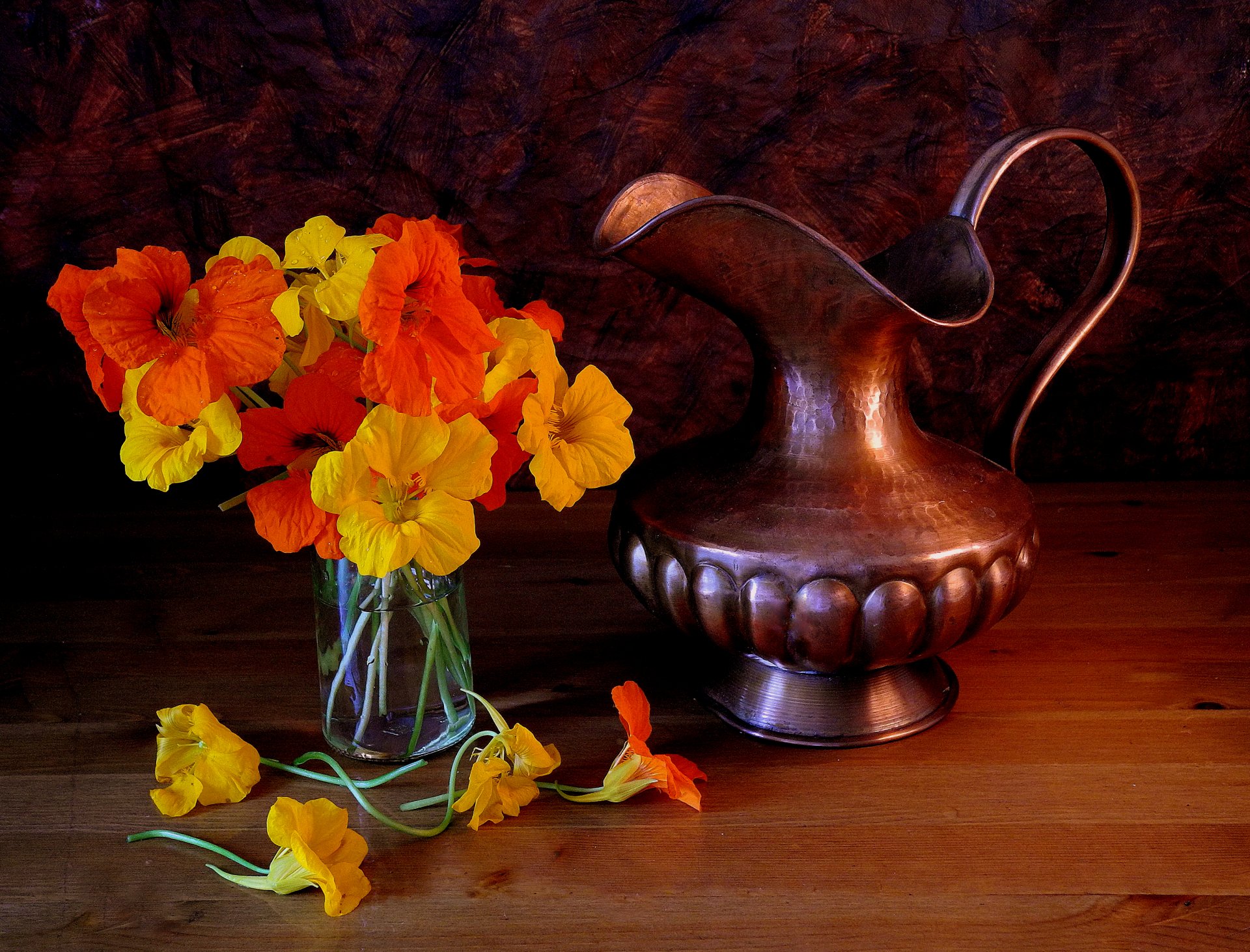 Download Yellow Flower Orange Flower Pitcher Bronze Flower Photography ...