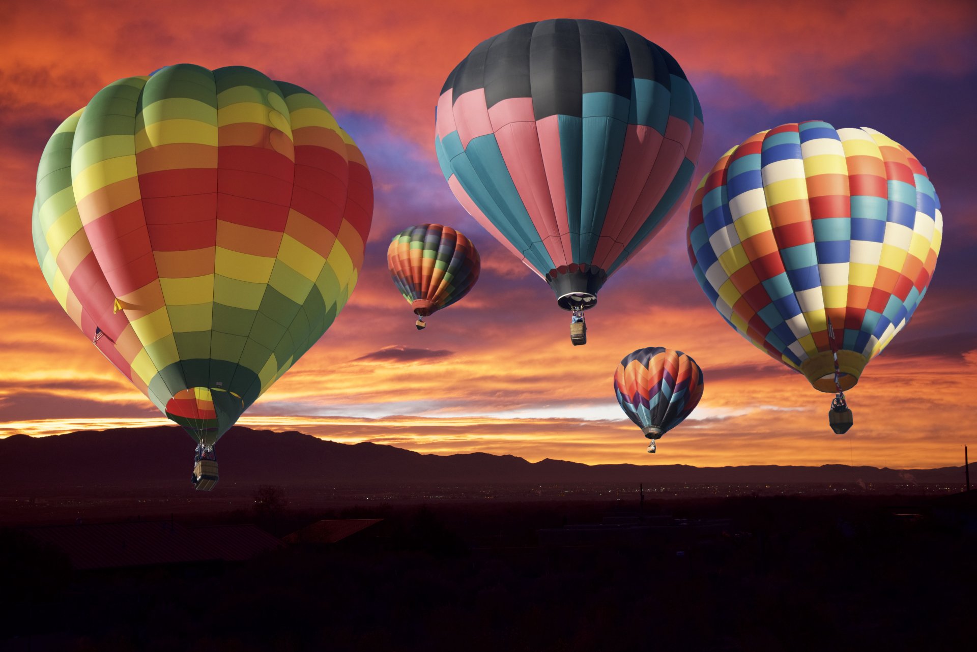Download Cloud Sunset Colorful Vehicle Hot Air Balloon 4k Ultra HD ...