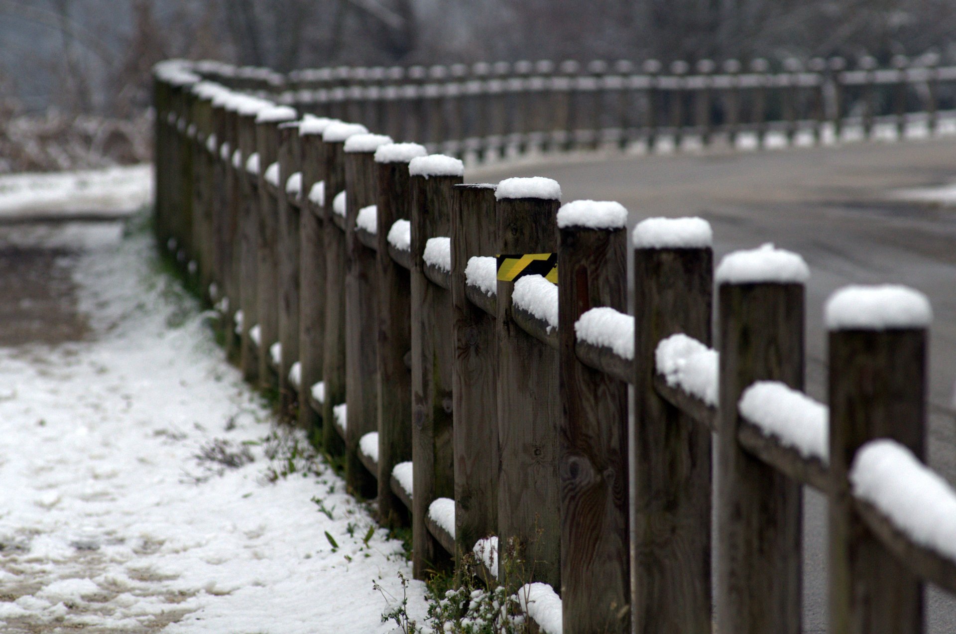 Download Snow Winter Man Made Fence HD Wallpaper