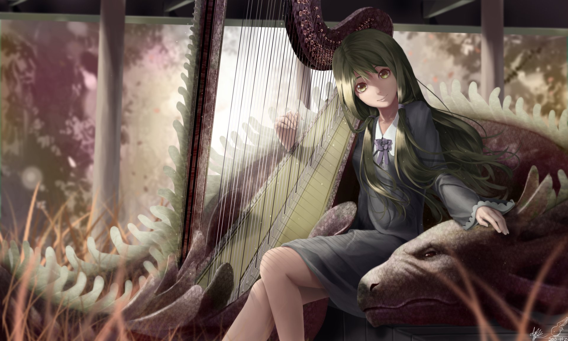 Download Harp Anime Music 4k Ultra HD Wallpaper by Lepusplus