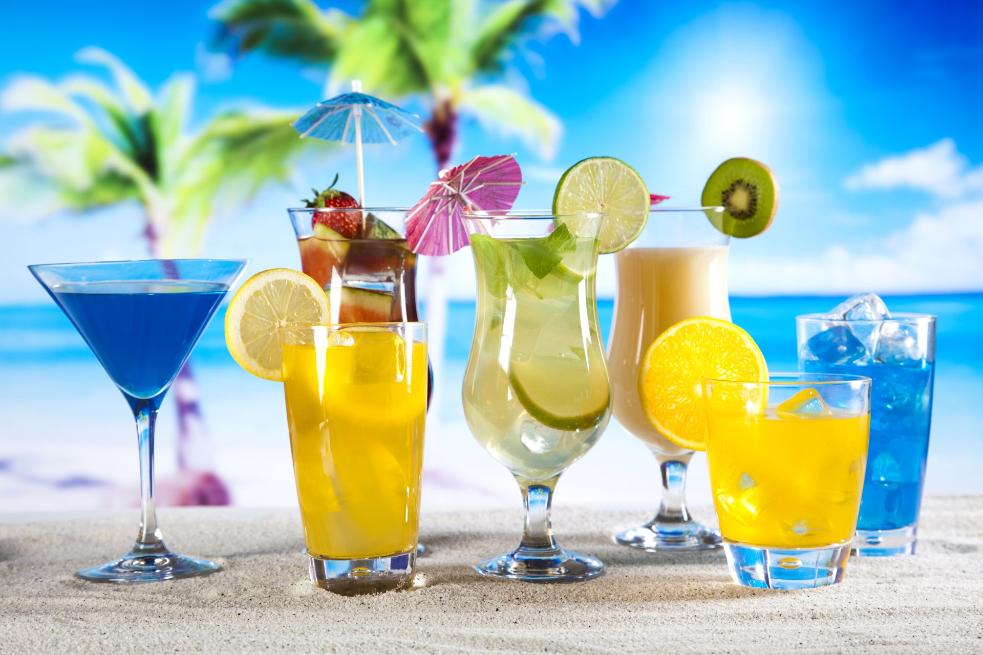Download Beach Summer Glass Drink Food Cocktail 4k Ultra HD Wallpaper