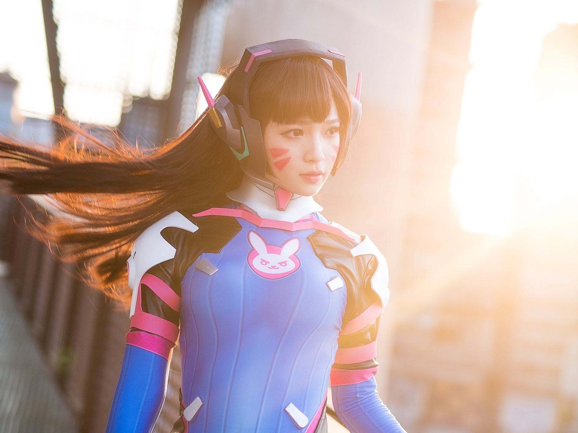 D.Va Cosplay in Action – Stunning Overwatch HD Wallpaper by Mio-Eleven