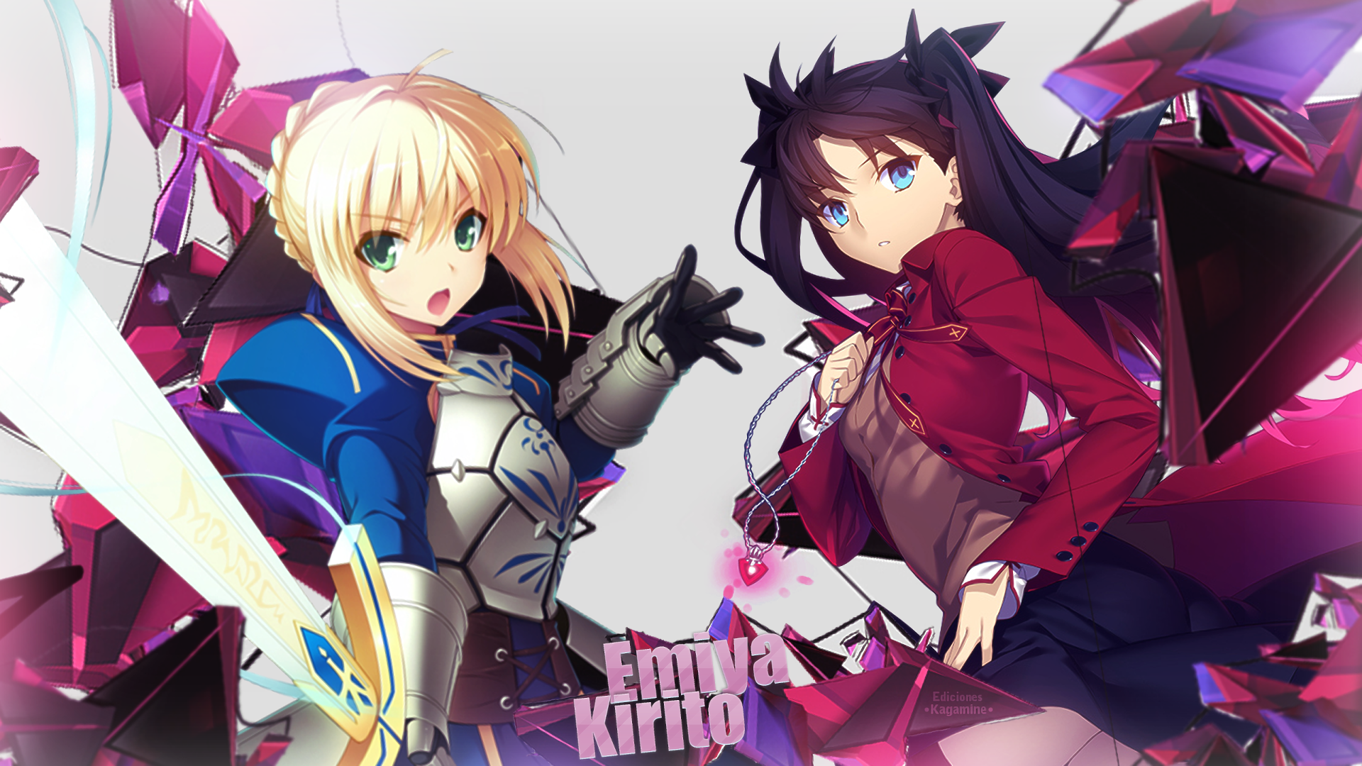 Fate/Stay Night HD: Rin Tohsaka & Saber Dynamic Anime Wallpaper by ...