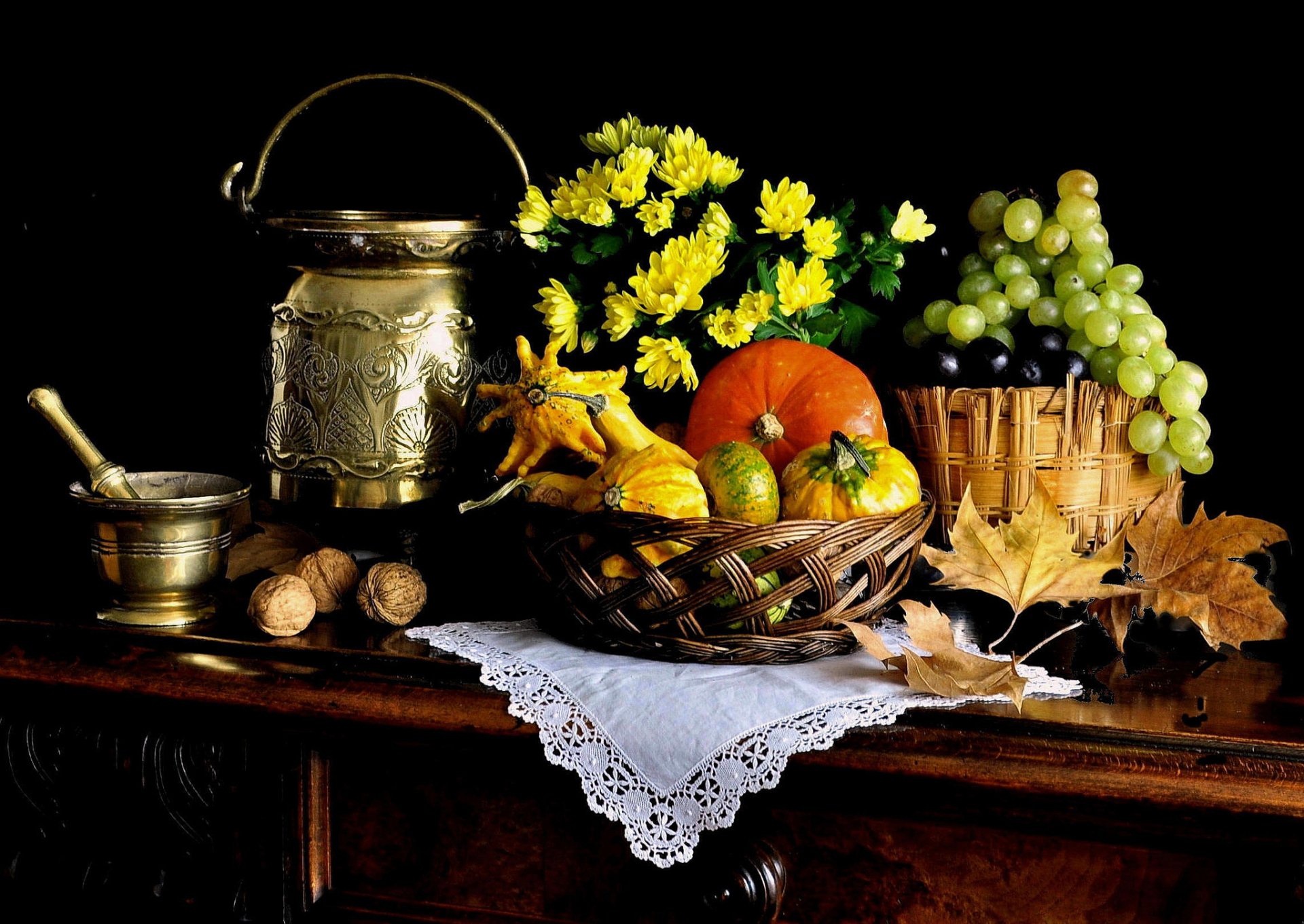 Autumn Harvest Still Life: HD Fall Photography Wallpaper