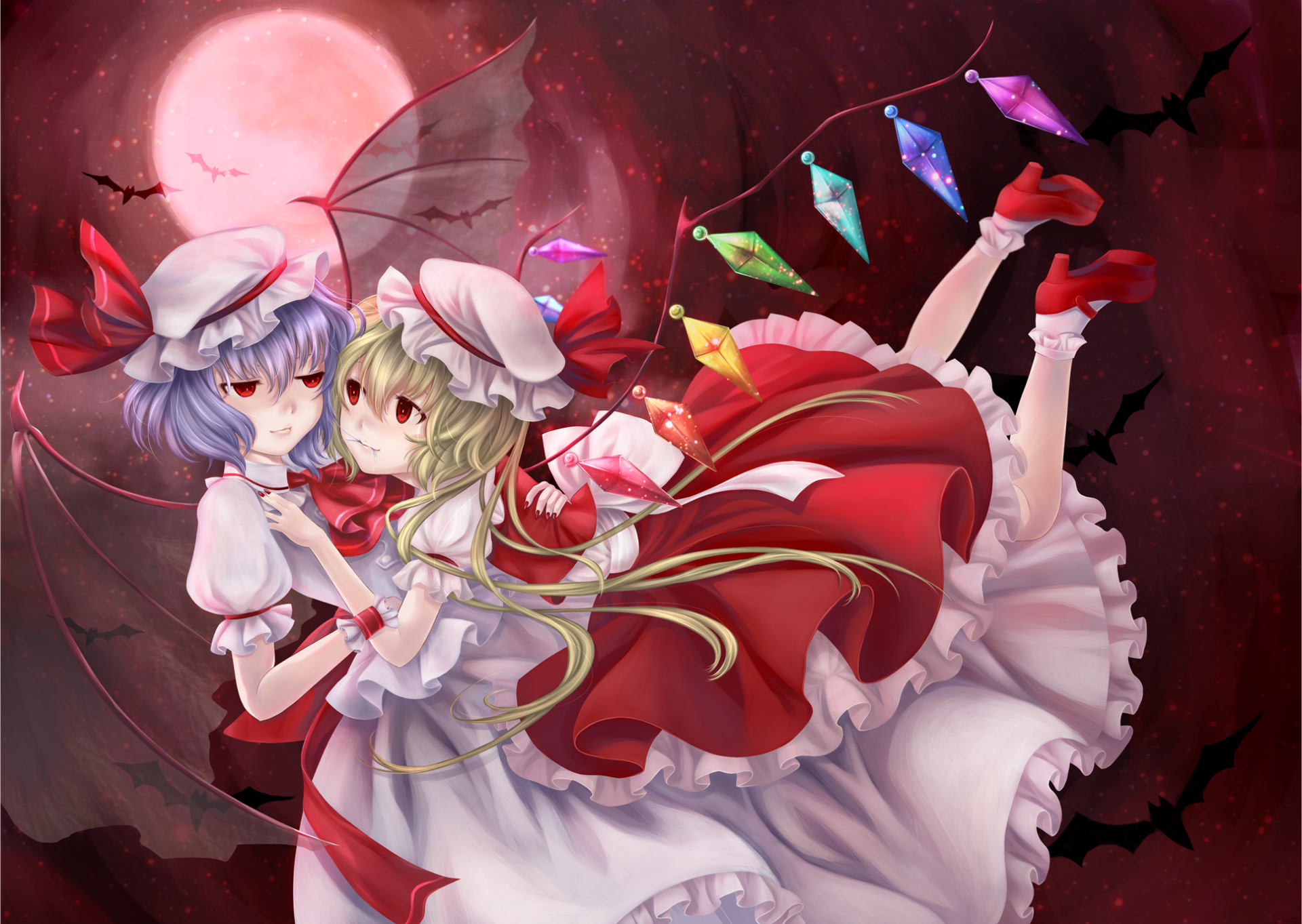 Download Flandre Scarlet Remilia Scarlet Anime Touhou HD Wallpaper