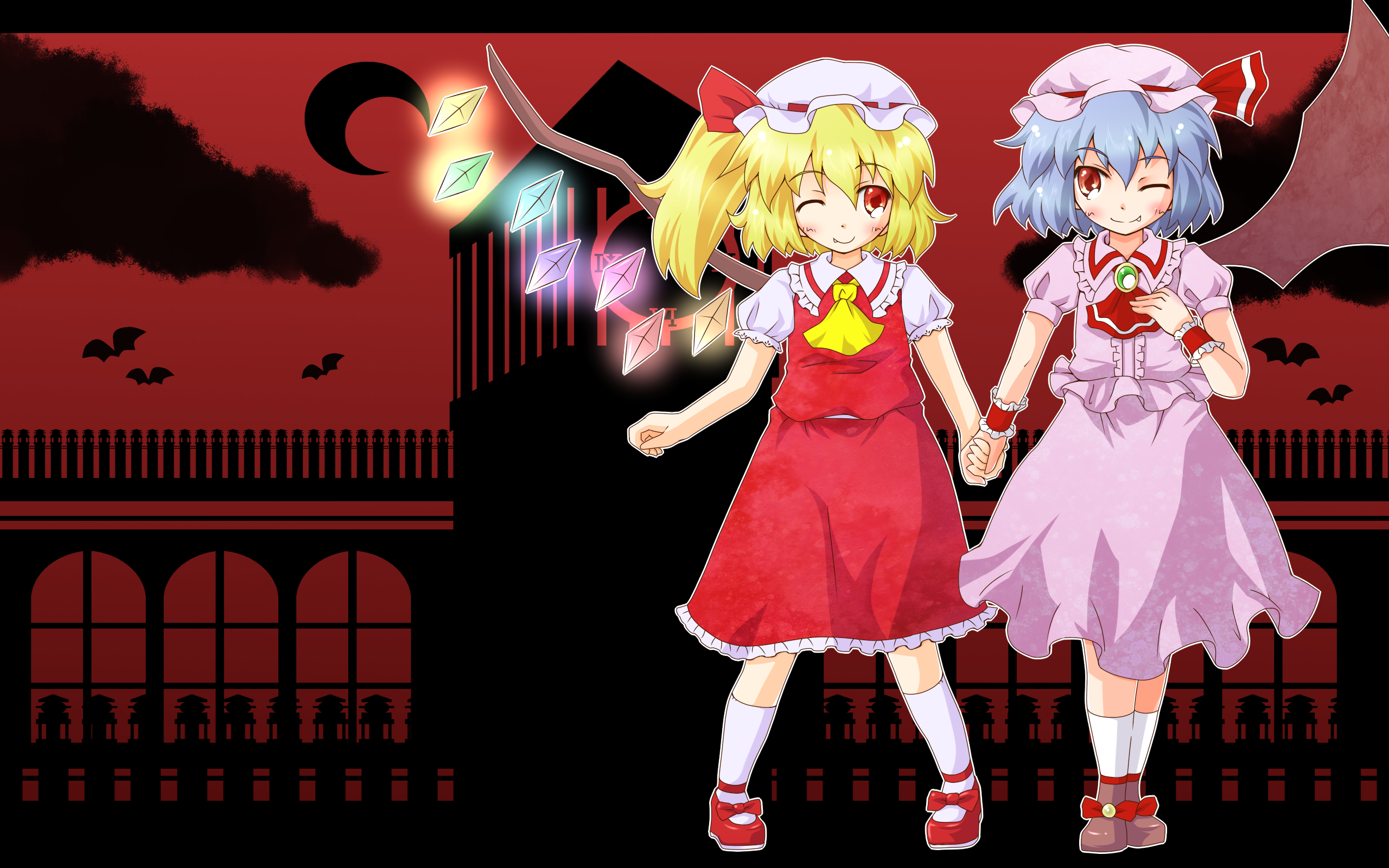 Download Remilia Scarlet Flandre Scarlet Anime Touhou HD Wallpaper
