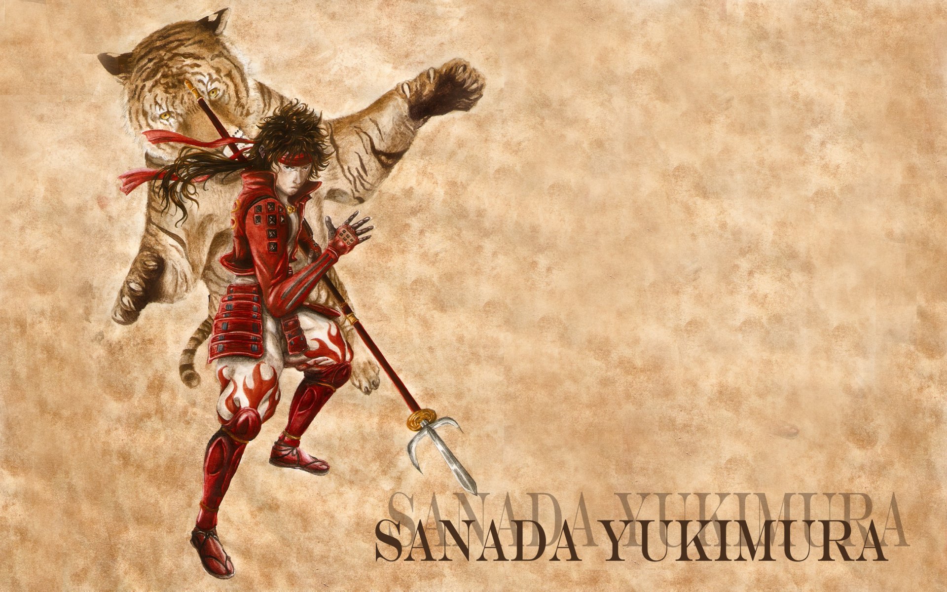 Sengoku Basara HD: Sanada Yukimura's Fierce Tiger Strike Wallpaper