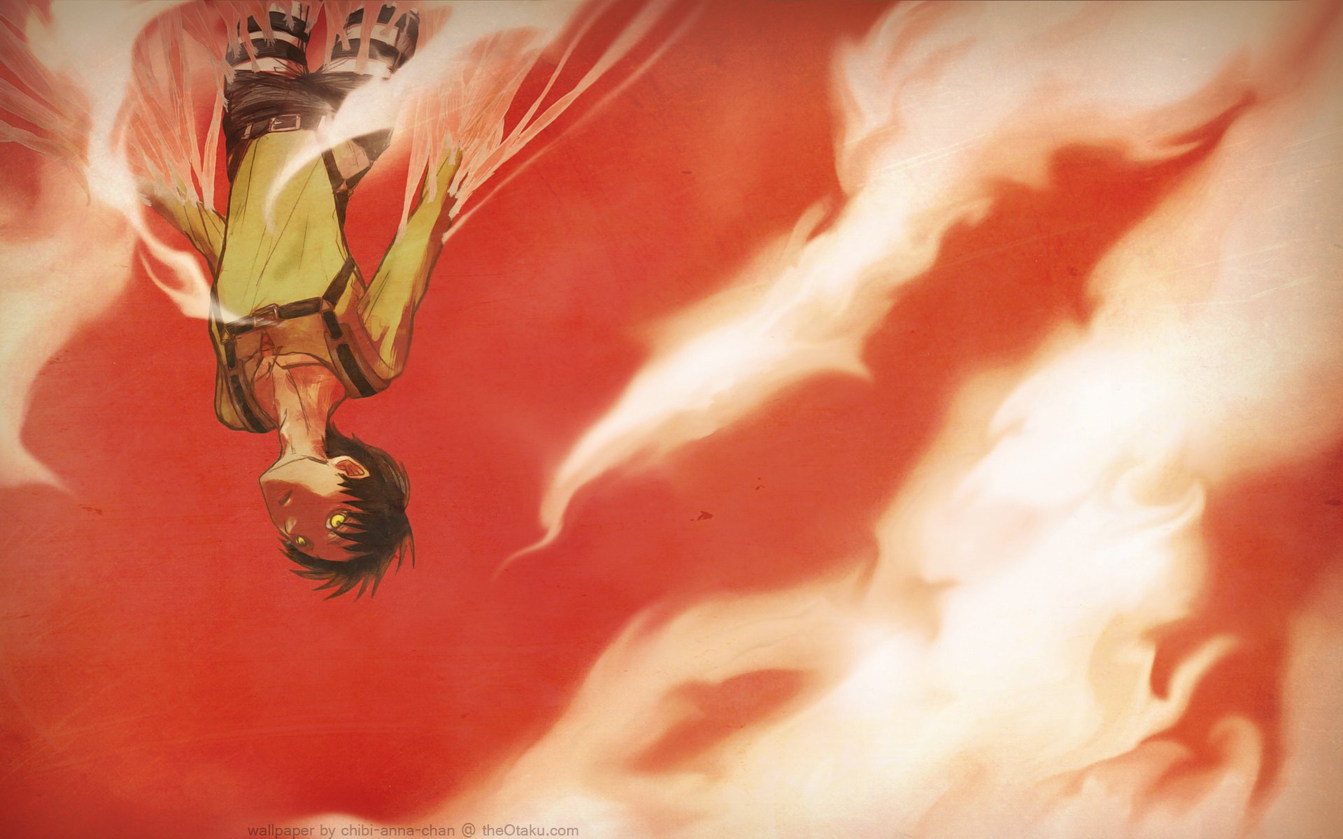 Epic Attack on Titan Anime HD Wallpaper: Fiery Flight in the Sky ...