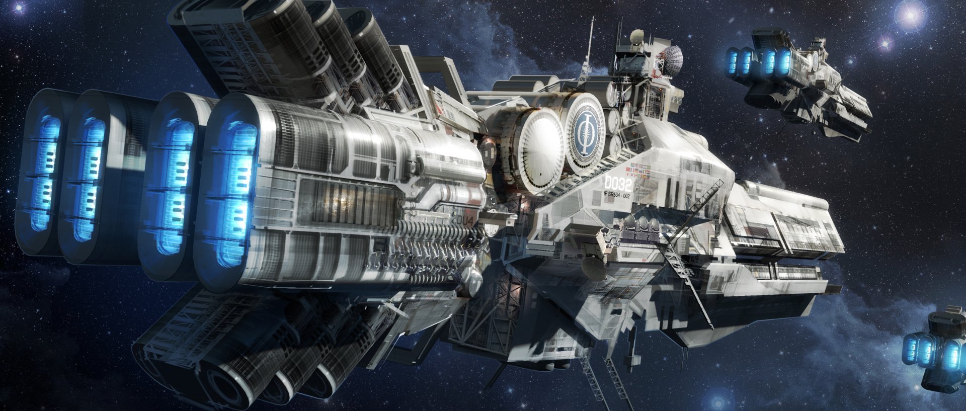 4K Ultra HD Sci-Fi Spaceship: Galactic Cruiser in Deep Space ...