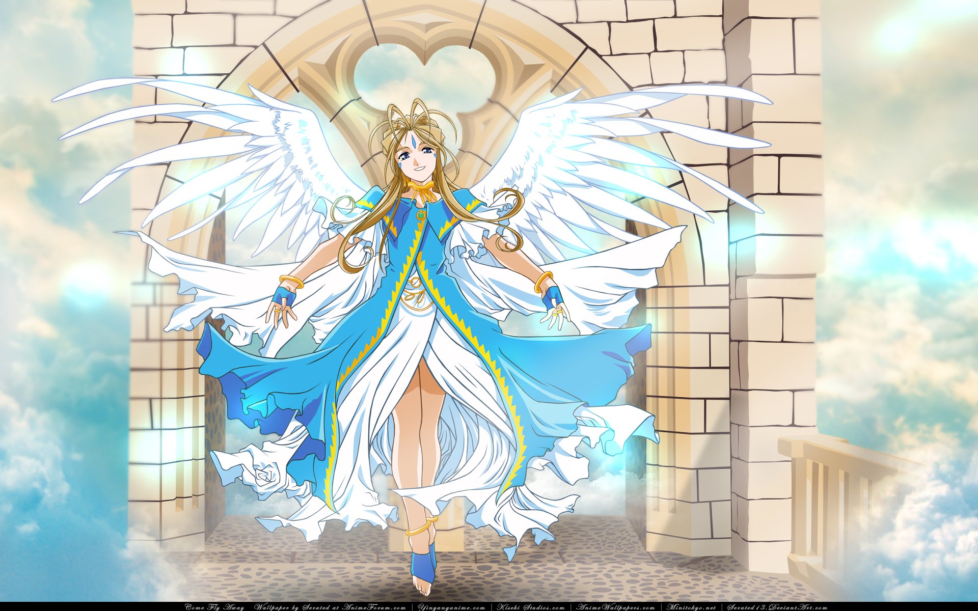 Belldandy — Winged Goddess (Ah! My Goddess) 2K Wallpaper | 2560x1600 ...