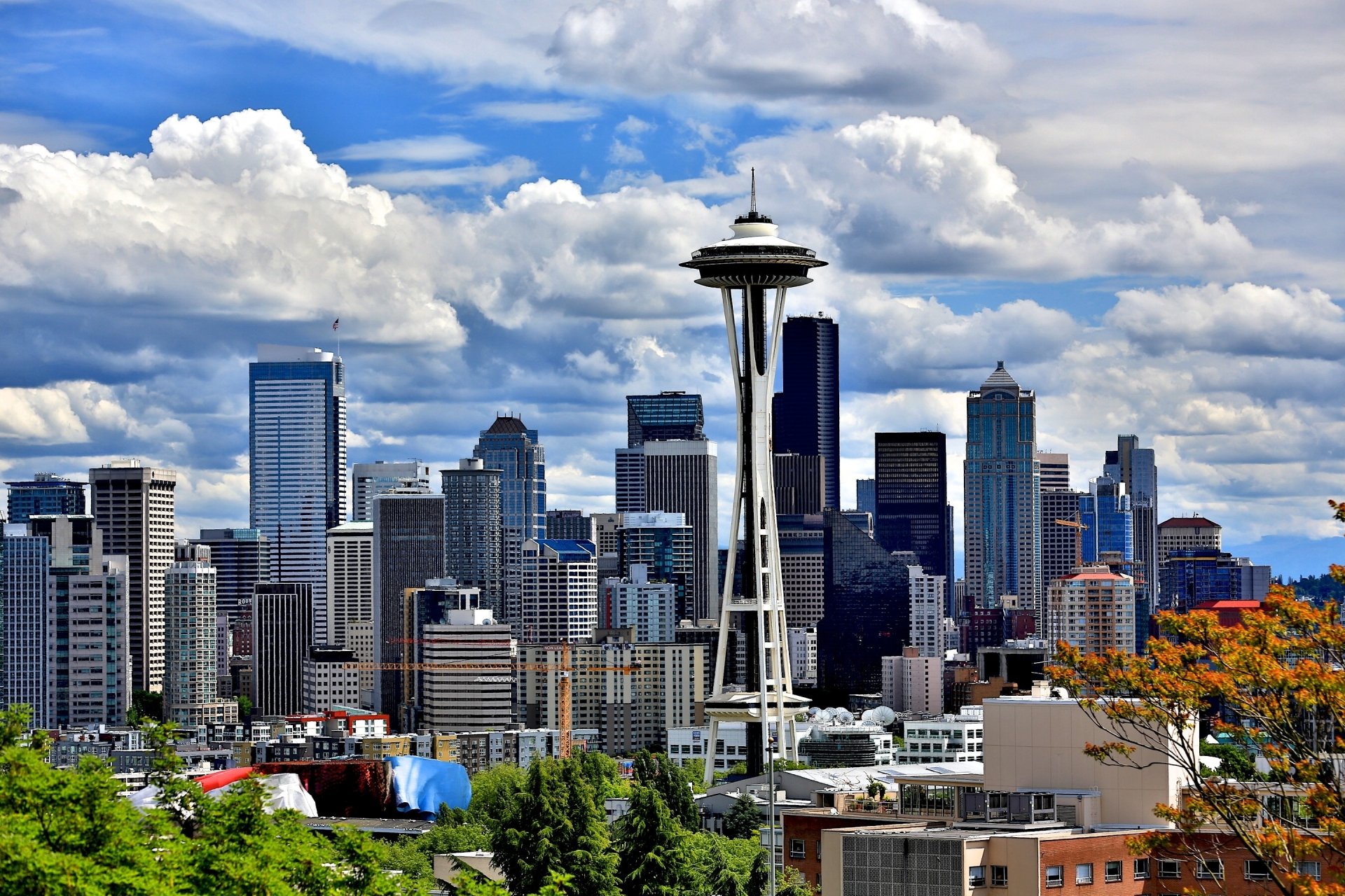 Download City Space Needle Man Made Seattle Skyline HD Wallpaper