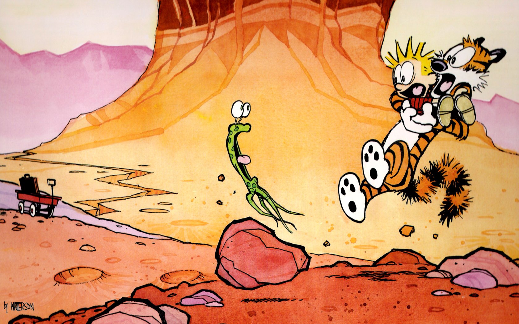 Calvin & Hobbes Adventure HD Wallpaper