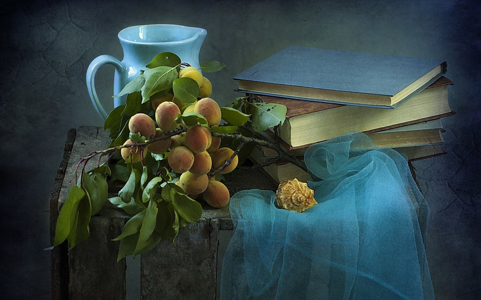 Download Shell Peach Pitcher Book Table Scarf Photography Still Life ...