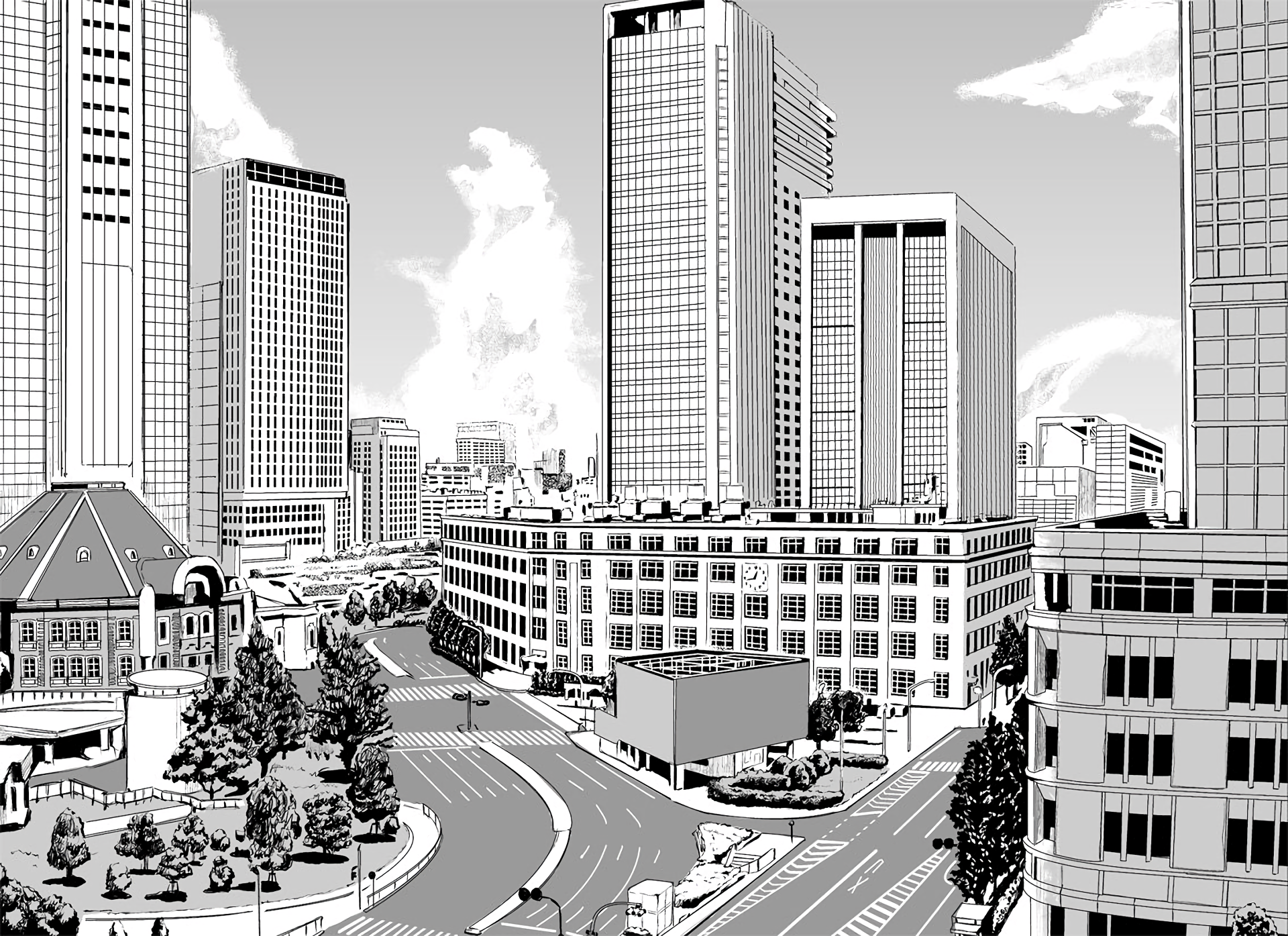 Download Anime City HD Wallpaper