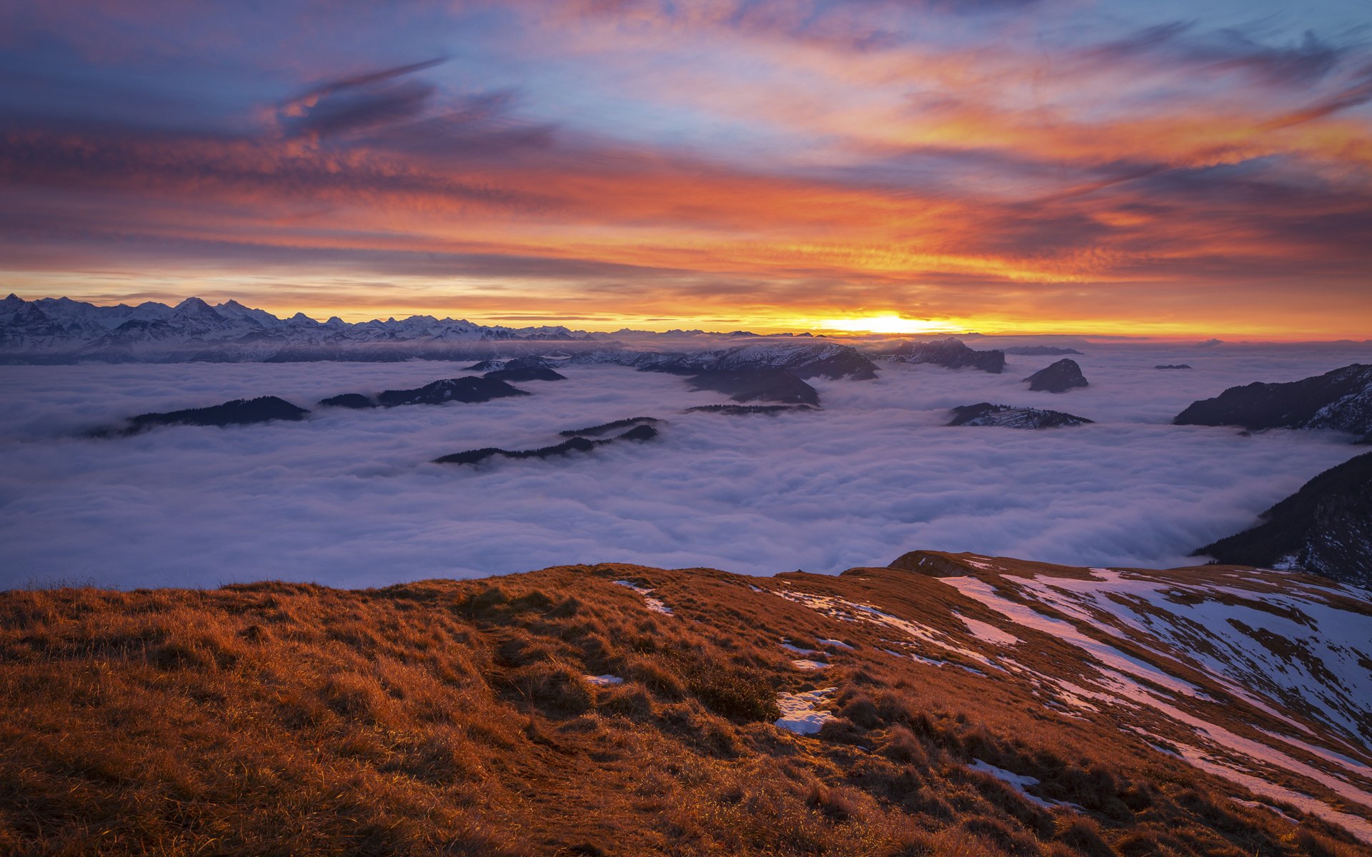 Download Cloud Horizon Nature Sunset HD Wallpaper | 1920x1200 ...
