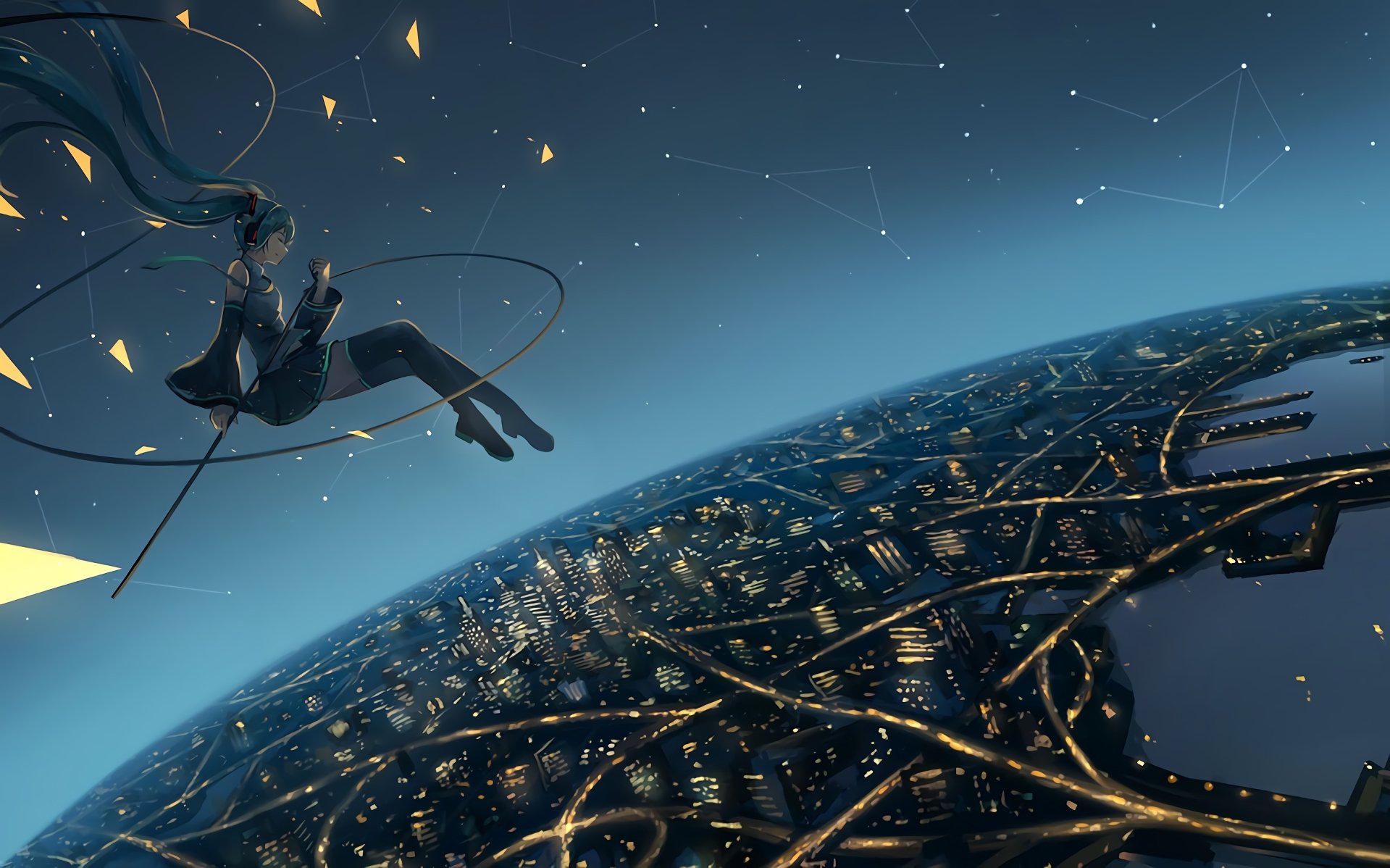 Download Night Hatsune Miku Anime Vocaloid Anime Night Wallpaper ...