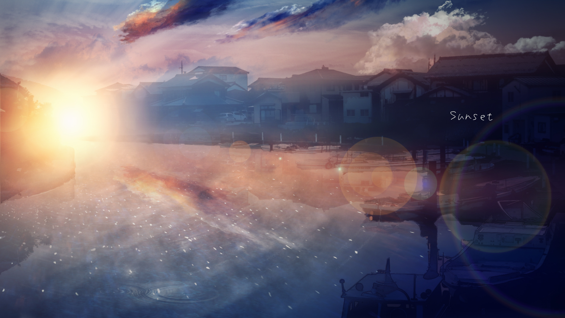 Anime Sunset Original HD Wallpaper
