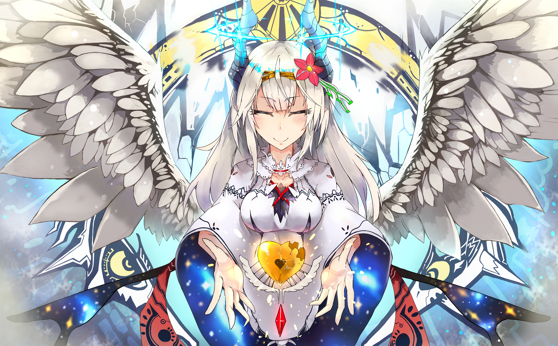 Ethereal Anime Angel HD Wallpaper: Serene Wings of Light | 1920x1191 ...