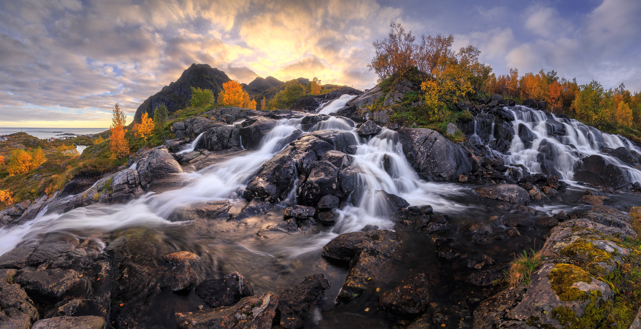 Serene Waterfall in Autumn: Stunning HD Wallpaper of Nature's Beauty by ...