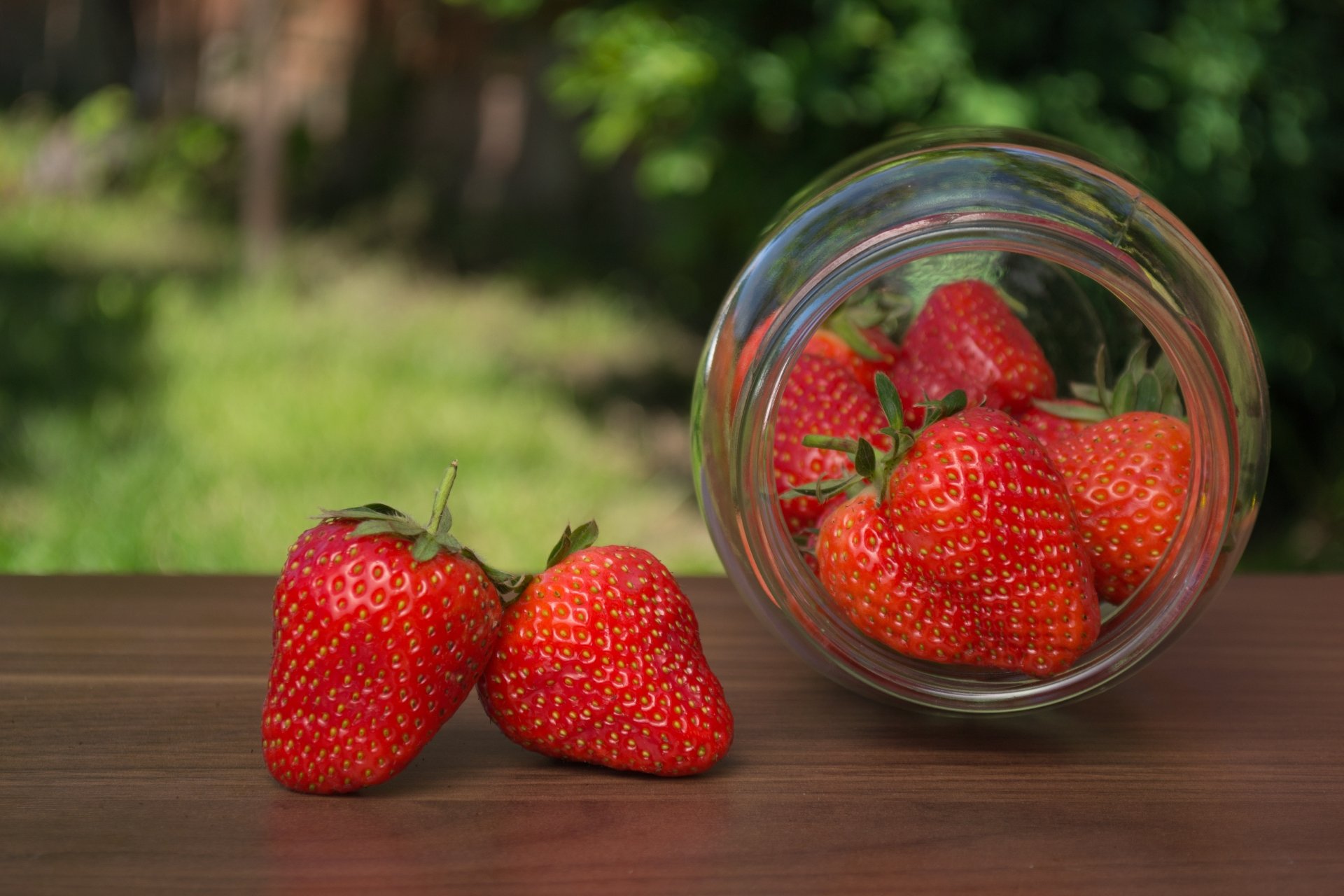 Strawberries in a jar