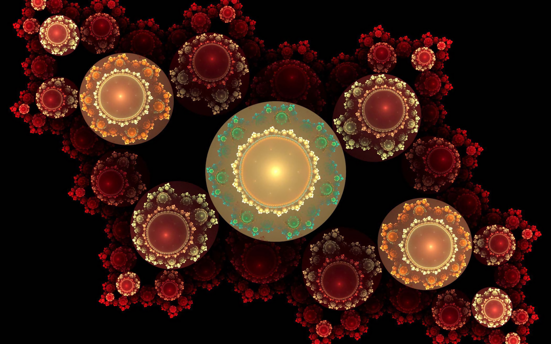 Download White Sphere Red Abstract Fractal HD Wallpaper