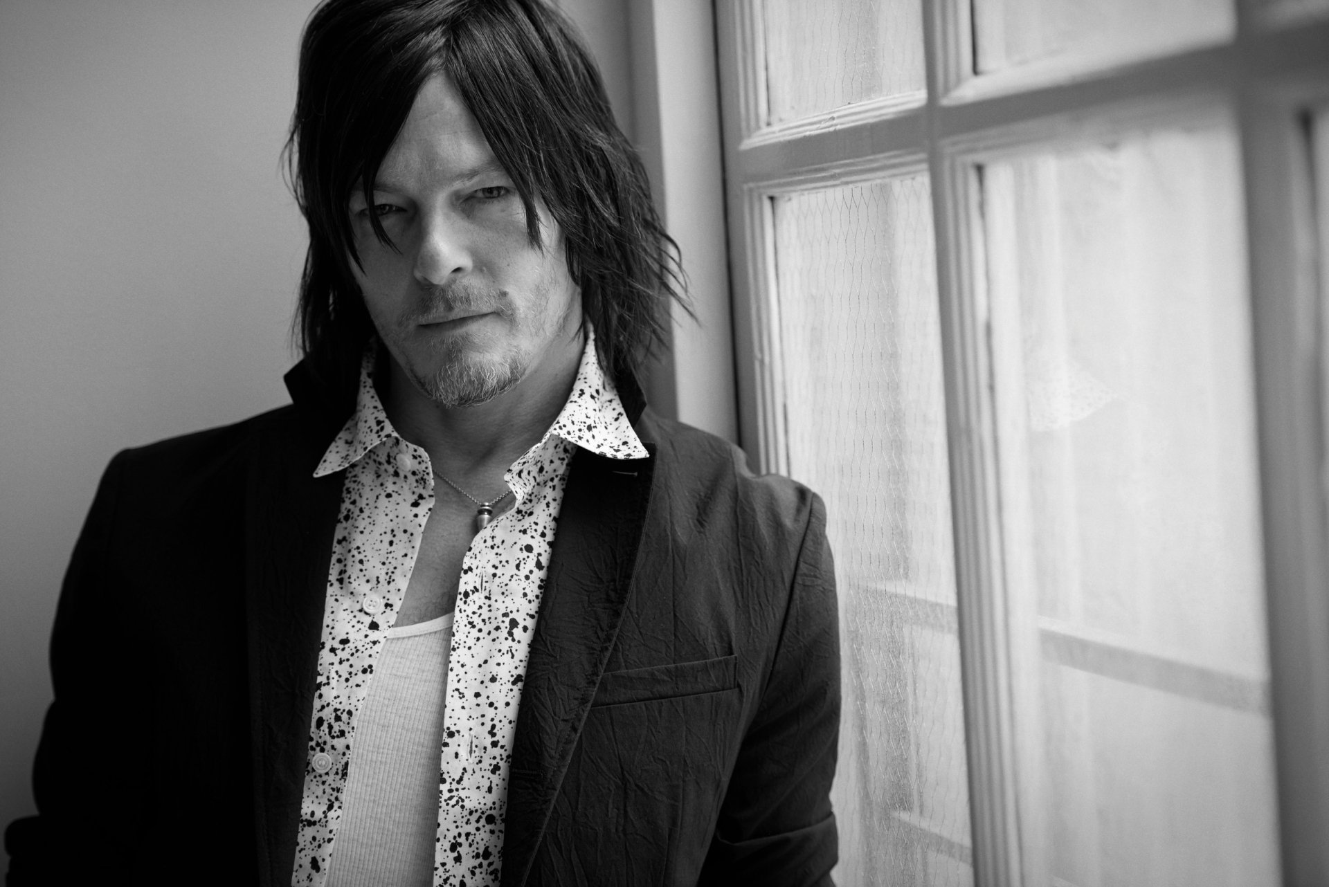 Download Black & White American Actor Celebrity Norman Reedus HD Wallpaper