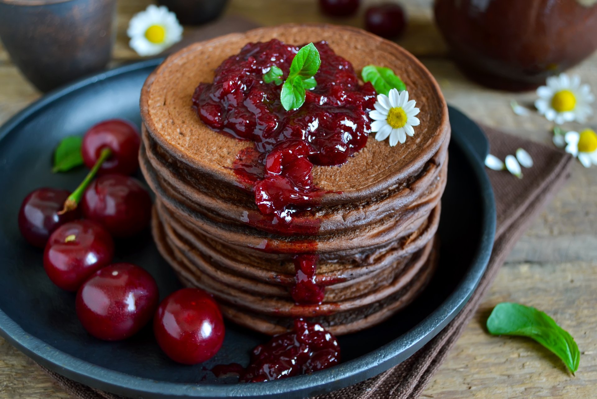 Cherry Jam Pancakes: A Delicious 4K Breakfast Delight | 4887x3264 ...