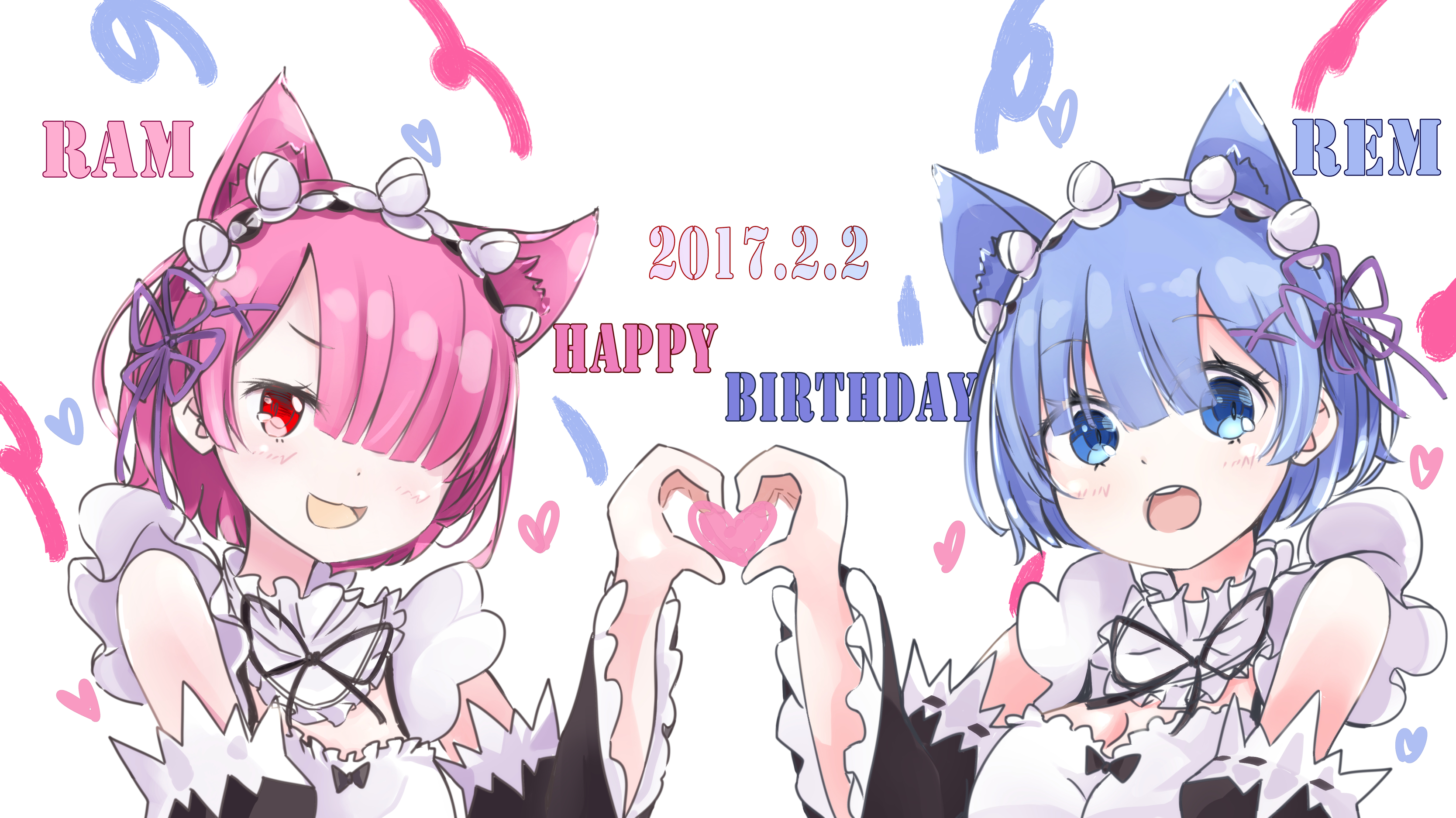 Ram and Rem Birthday Celebration HD Wallpaper