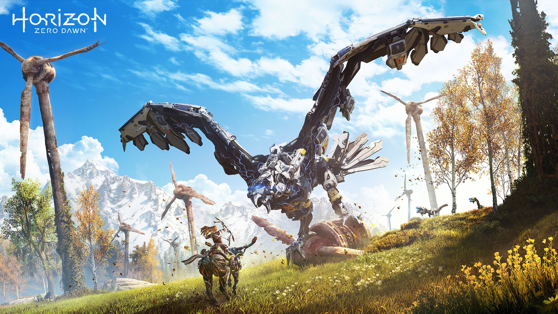 Horizon Zero Dawn HD Wallpaper: Epic Battle in a Vibrant Open World ...