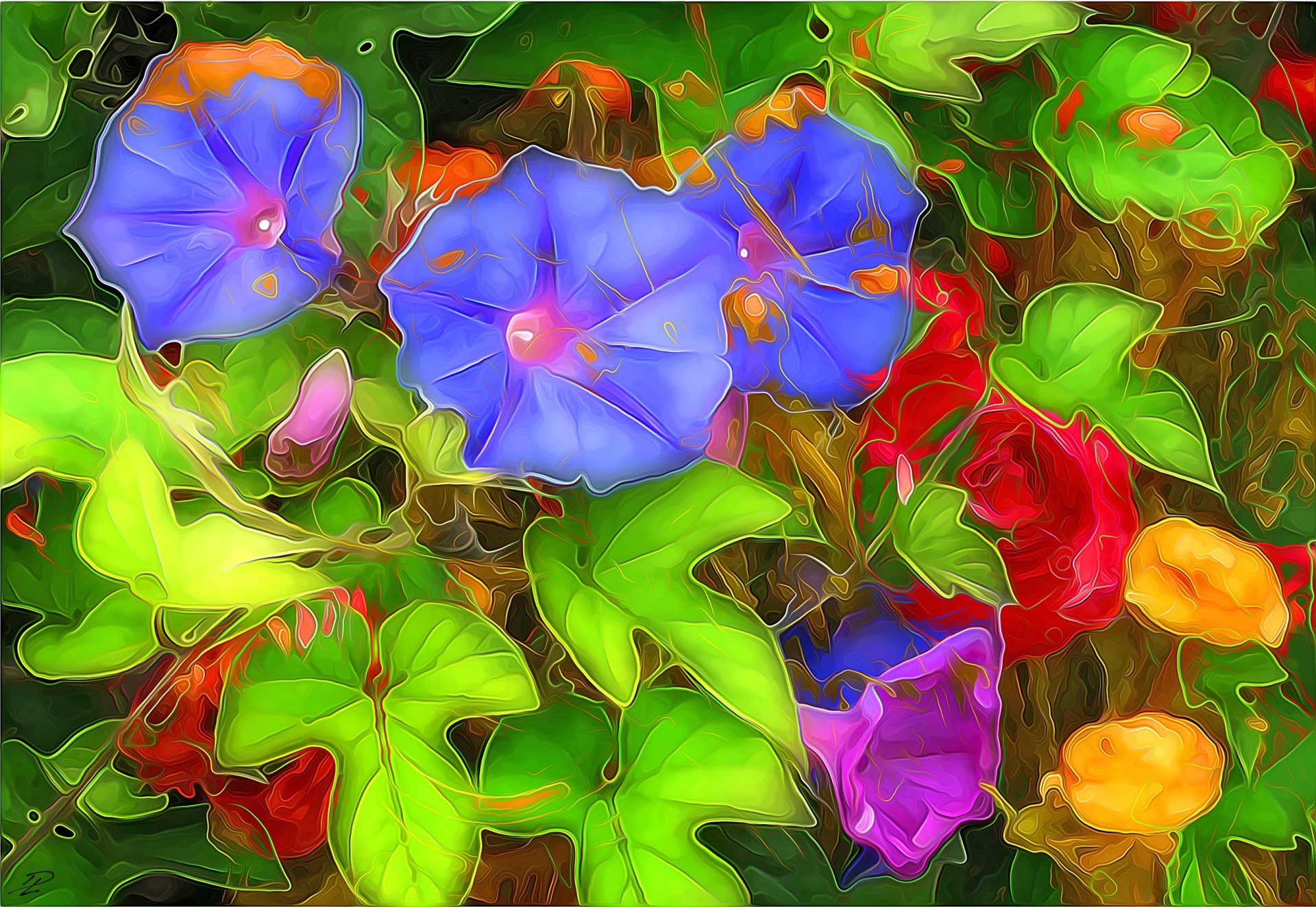 Download Colors Colorful Flower Artistic Painting HD Wallpaper