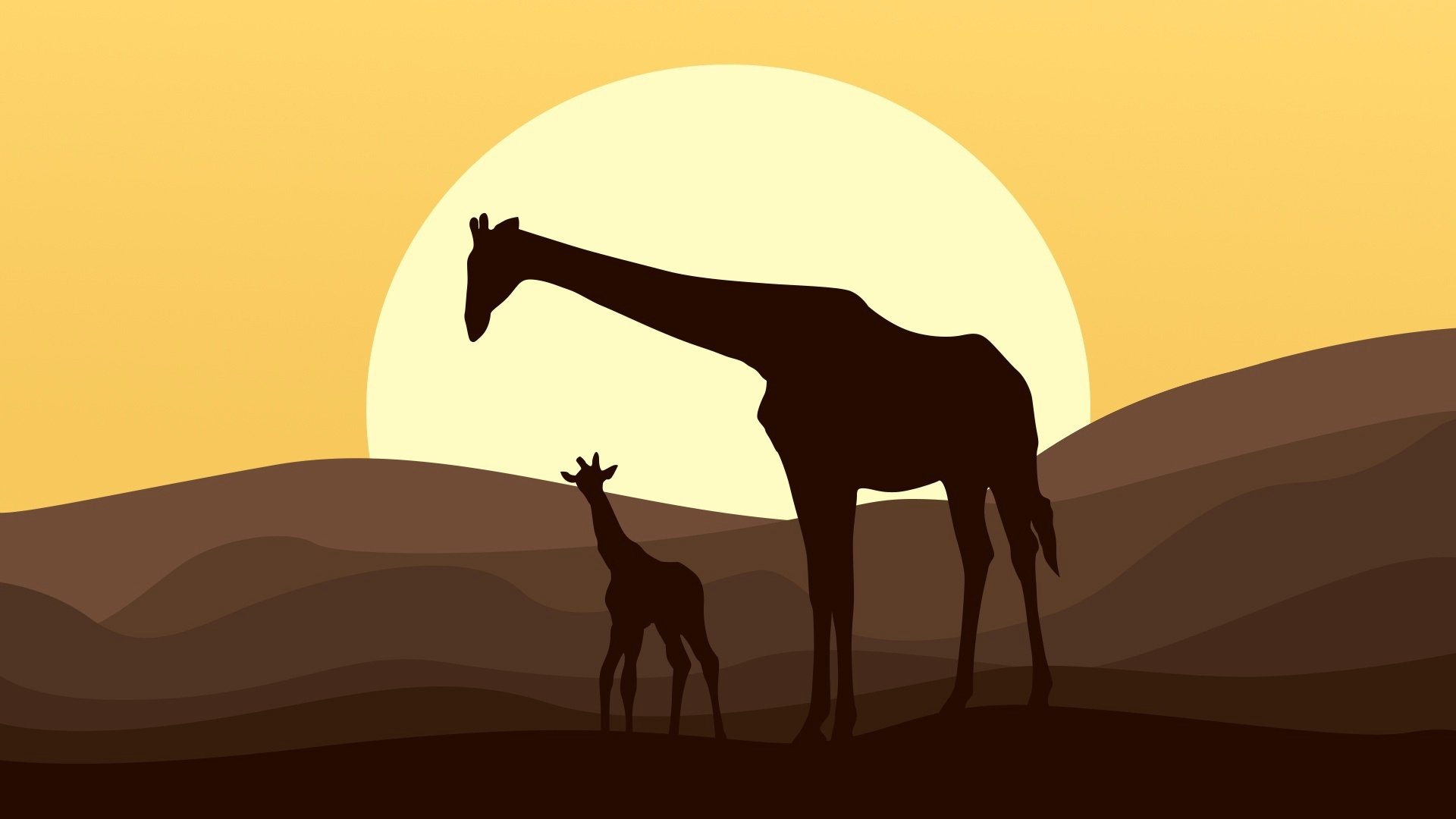 Download Sun Giraffe Baby Animal Animal Artistic HD Wallpaper ...