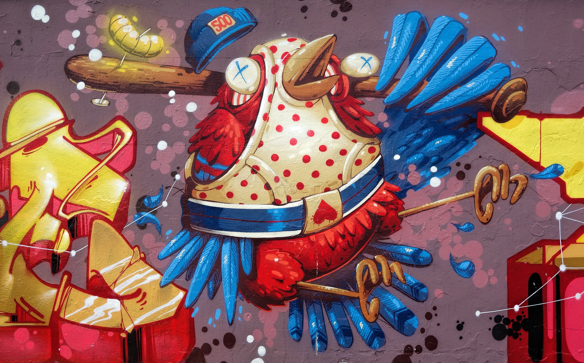 Download Bird Colors Artistic Graffiti HD Wallpaper