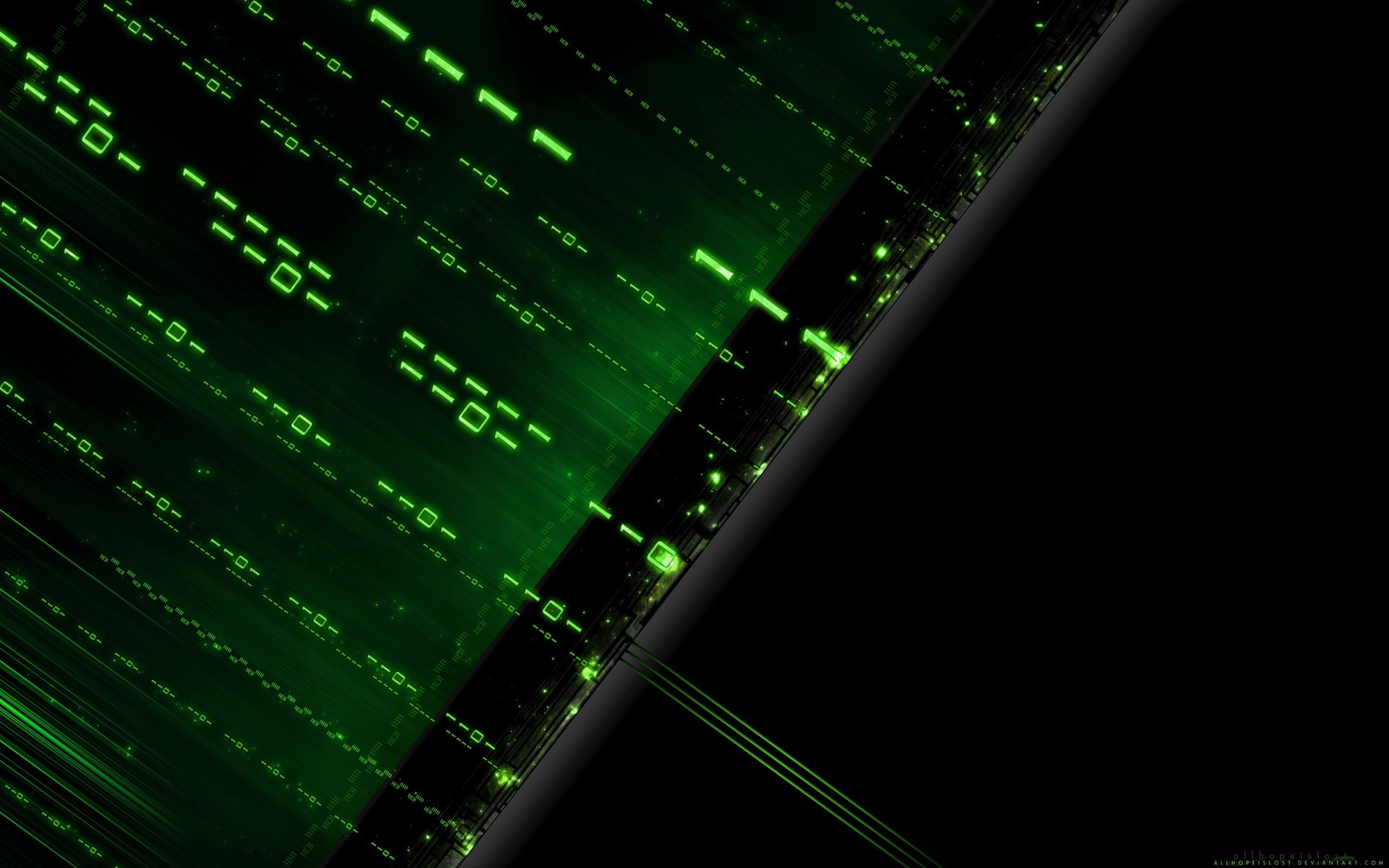 Digital Waves: HD Wallpaper of Binary Technology