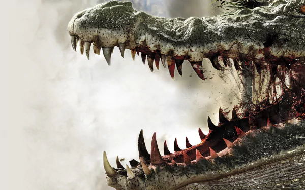 Rogue (2007) HD Wallpaper: Fierce Crocodile Close-Up