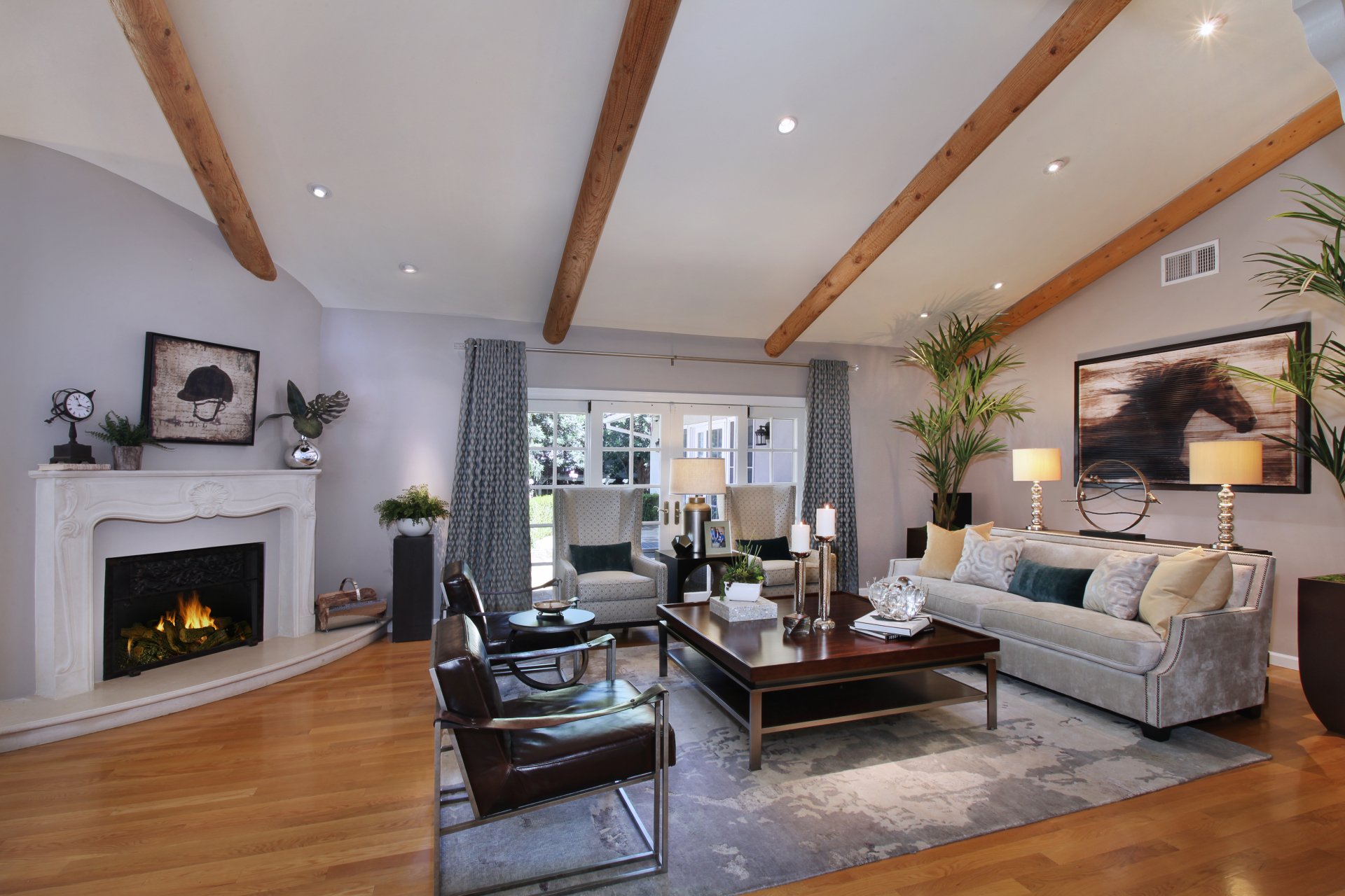 Download Living Room Furniture Fireplace Man Made Room 4k Ultra HD ...