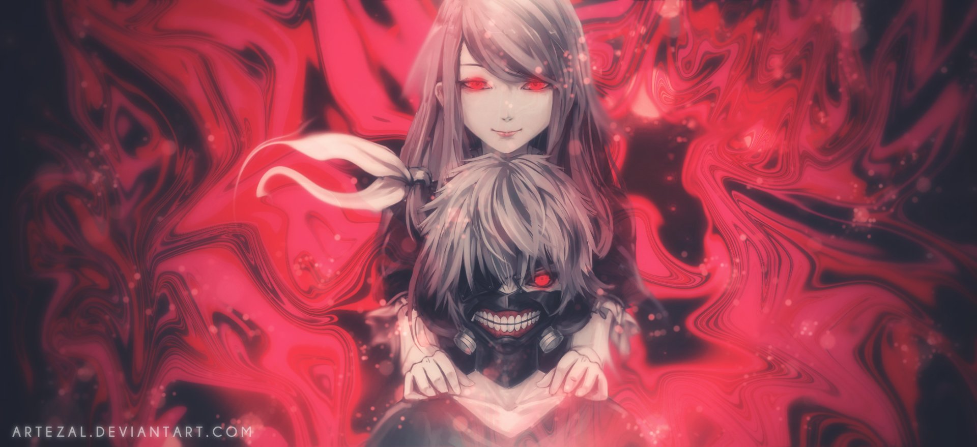 Rize Kamishiro and Ken Kaneki Tokyo Ghoul HD Wallpaper by Artezal