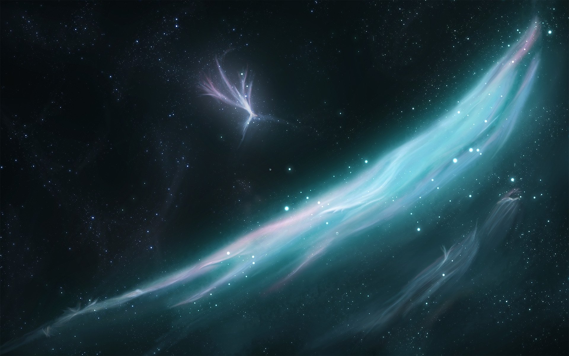 Sci-Fi Light Waves: An HD Space Wallpaper