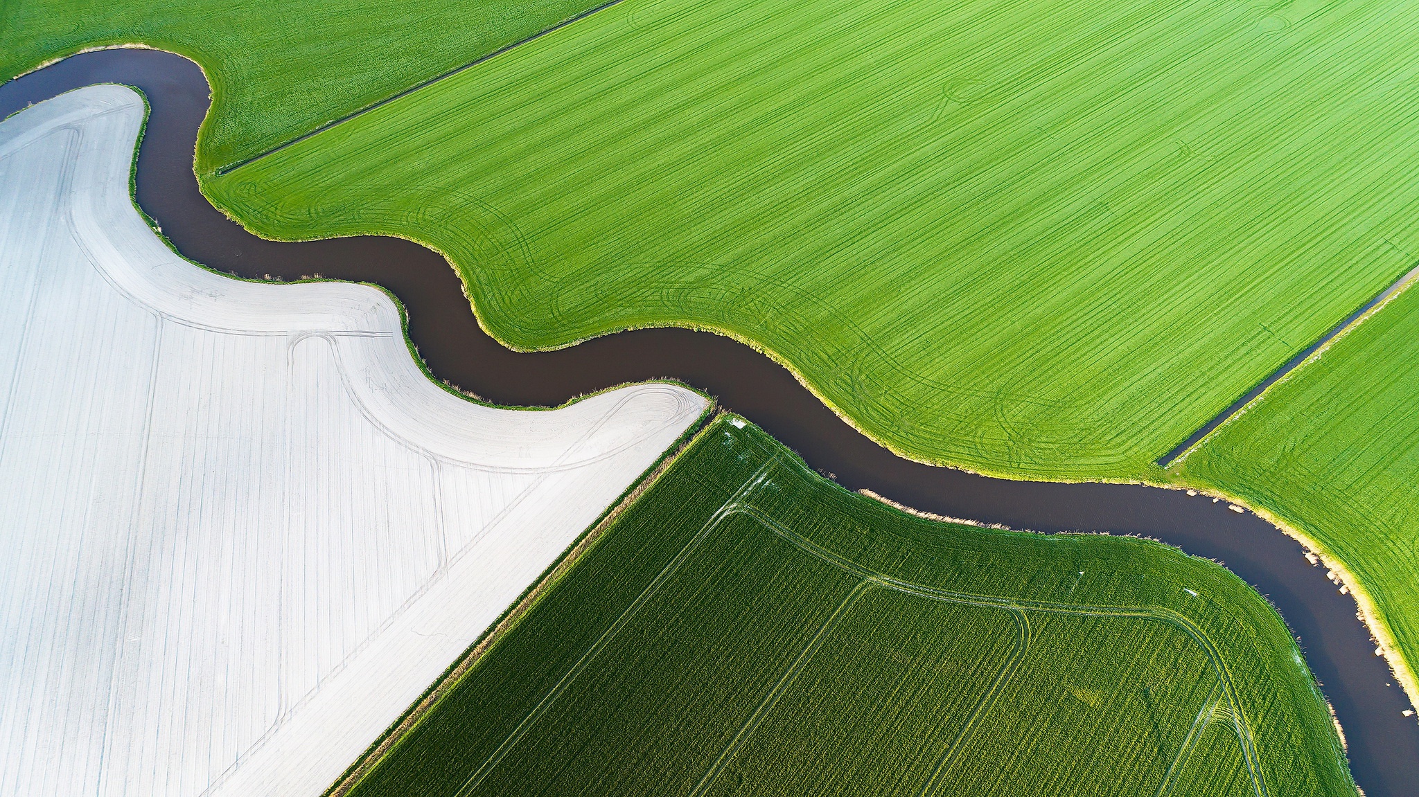 Download Netherlands River Aerial Nature Field HD Wallpaper by Daniel Bosma