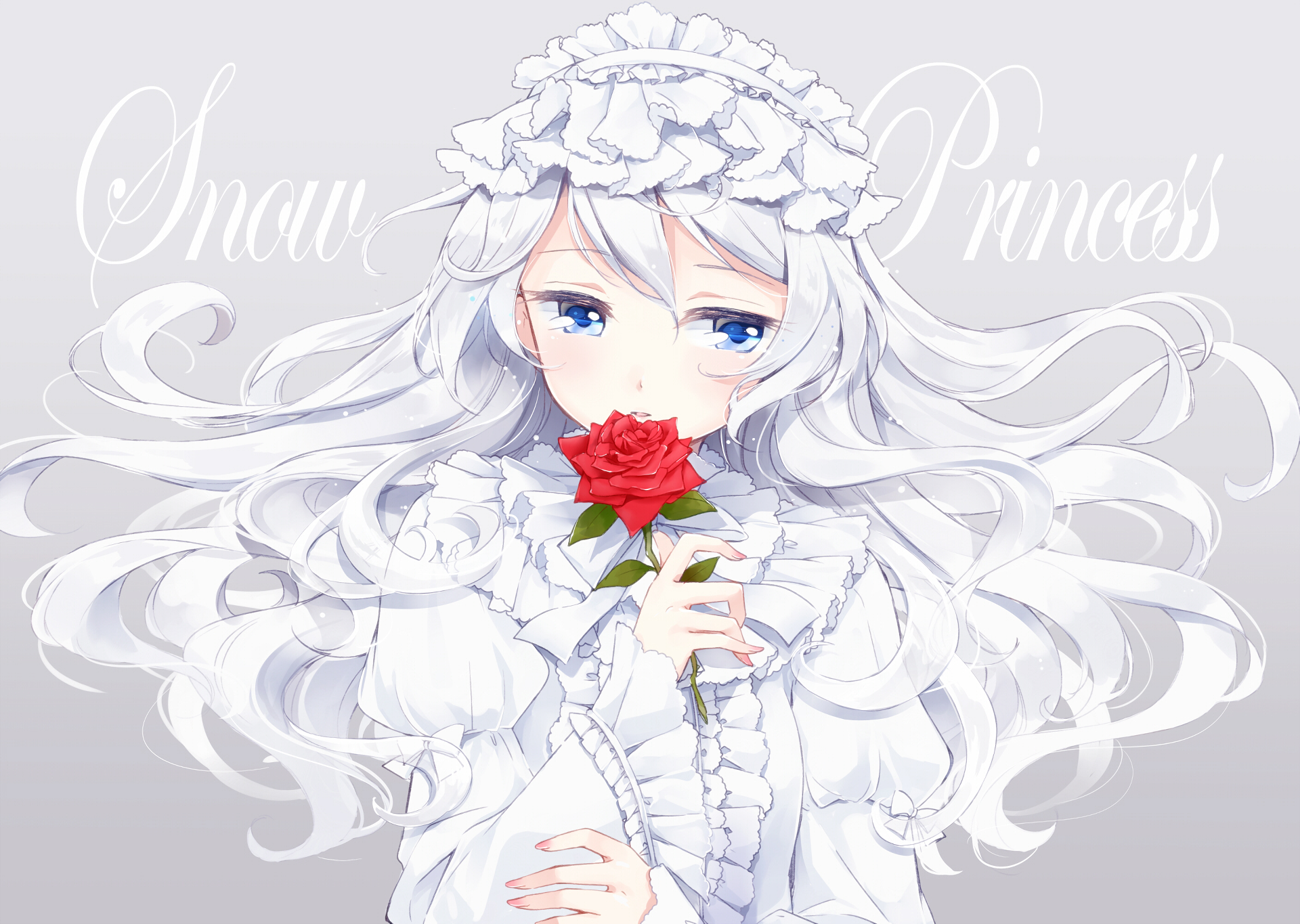 Snow Princess: Elegant Anime Original HD Wallpaper