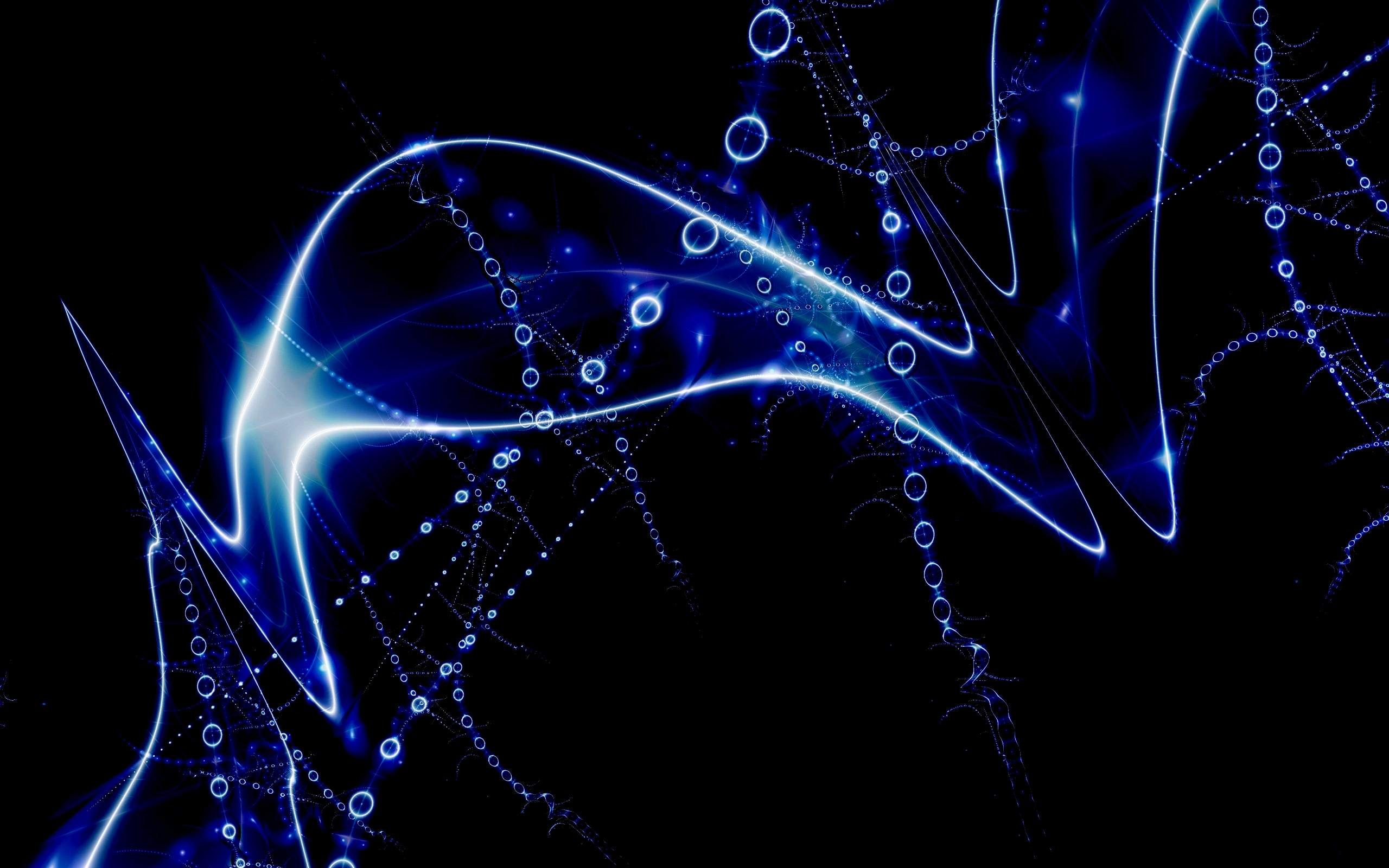 Radiant Blue Fractal Waves - Abstract CGI Light Texture HD Wallpaper