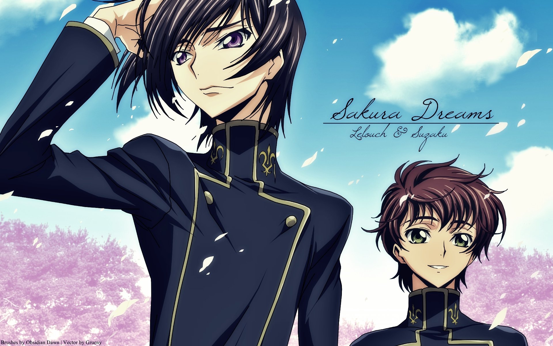 Code Geass HD: Lelouch & Suzaku Sakura Dreams Wallpaper