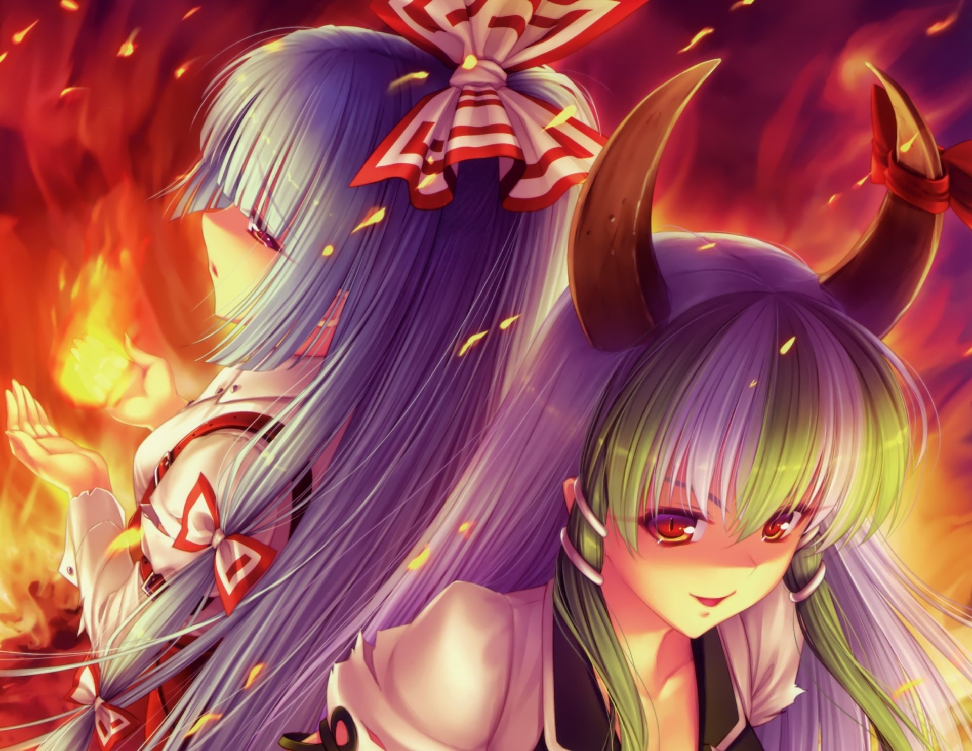 Download Fujiwara No Mokou Keine Kamishirasawa Anime Touhou HD ...