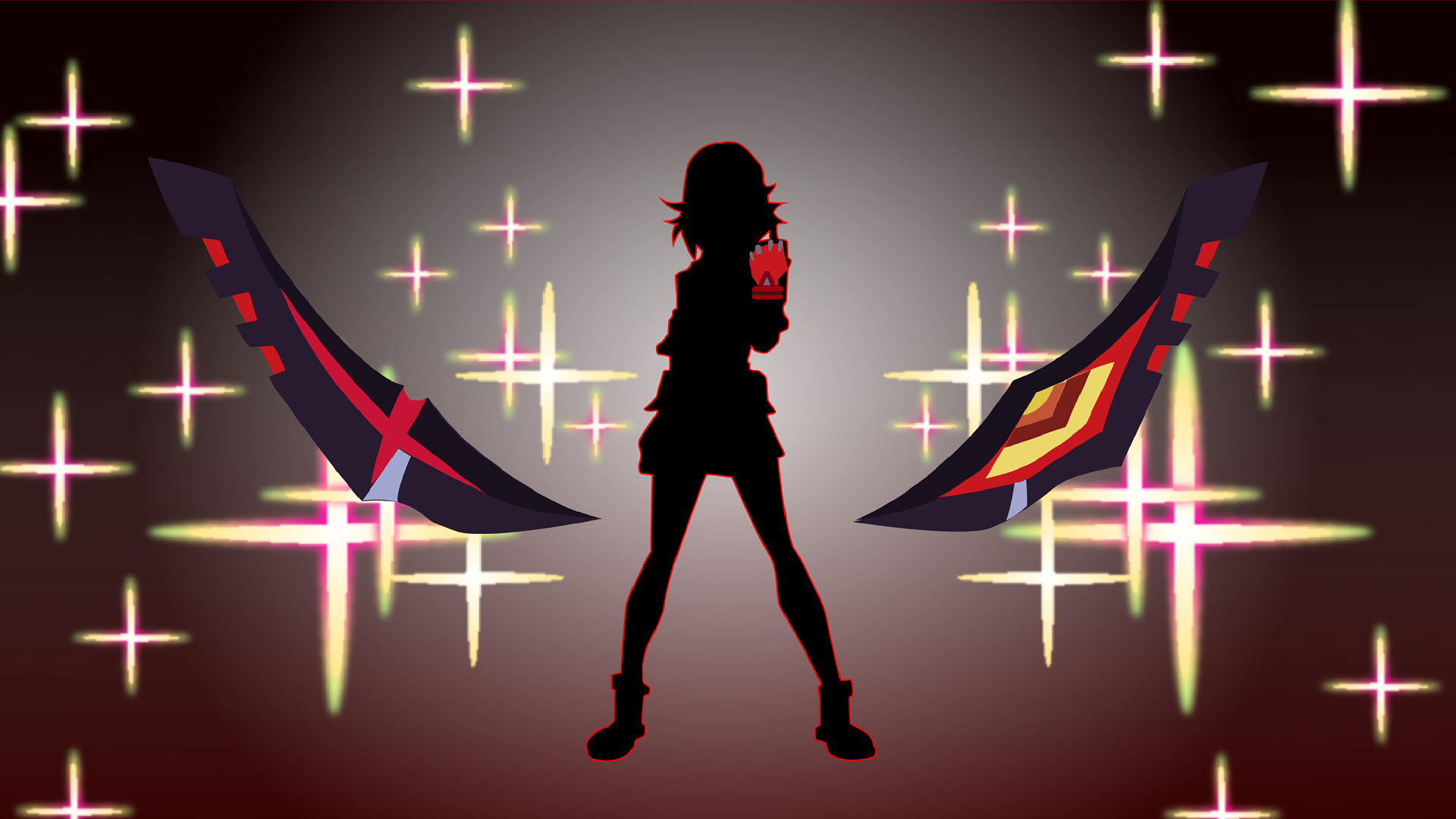 Ryūko Matoi's Fierce Shadow – Kill La Kill HD Anime Wallpaper