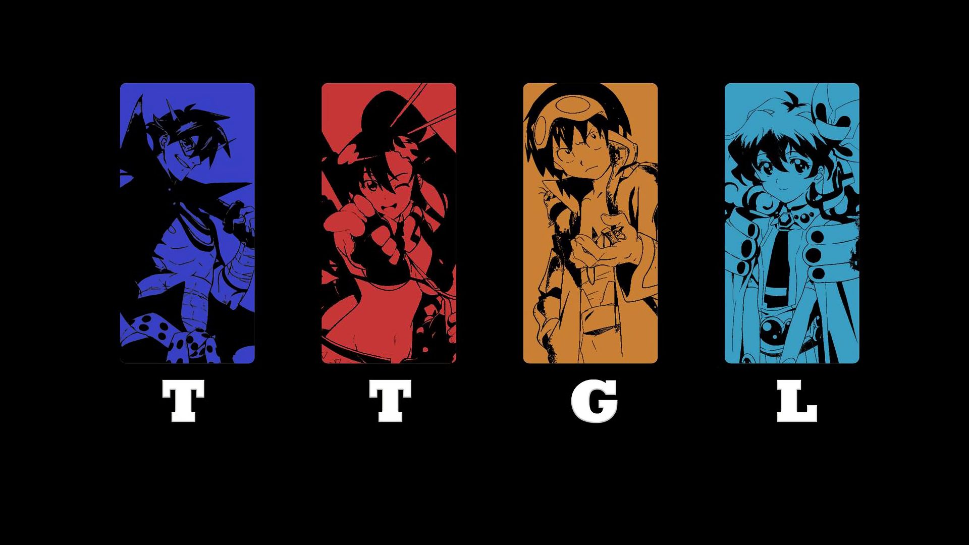 Tengen Toppa Gurren Lagann HD: Silhouette Quartet Wallpaper | 1920x1080 ...